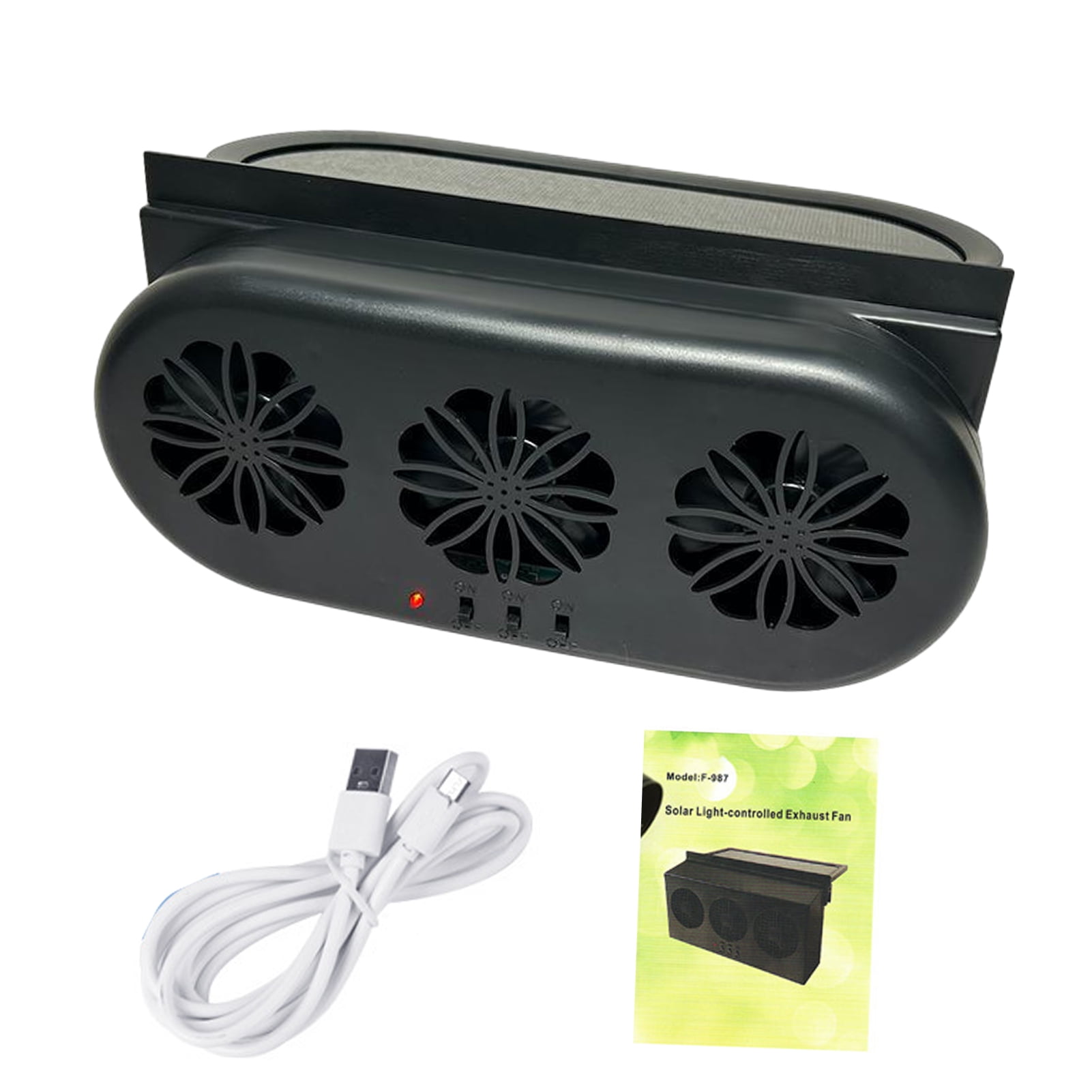 DJZ Solar Powered Car Window Fan - Auto Solar Ventilation Fan - Heat ...