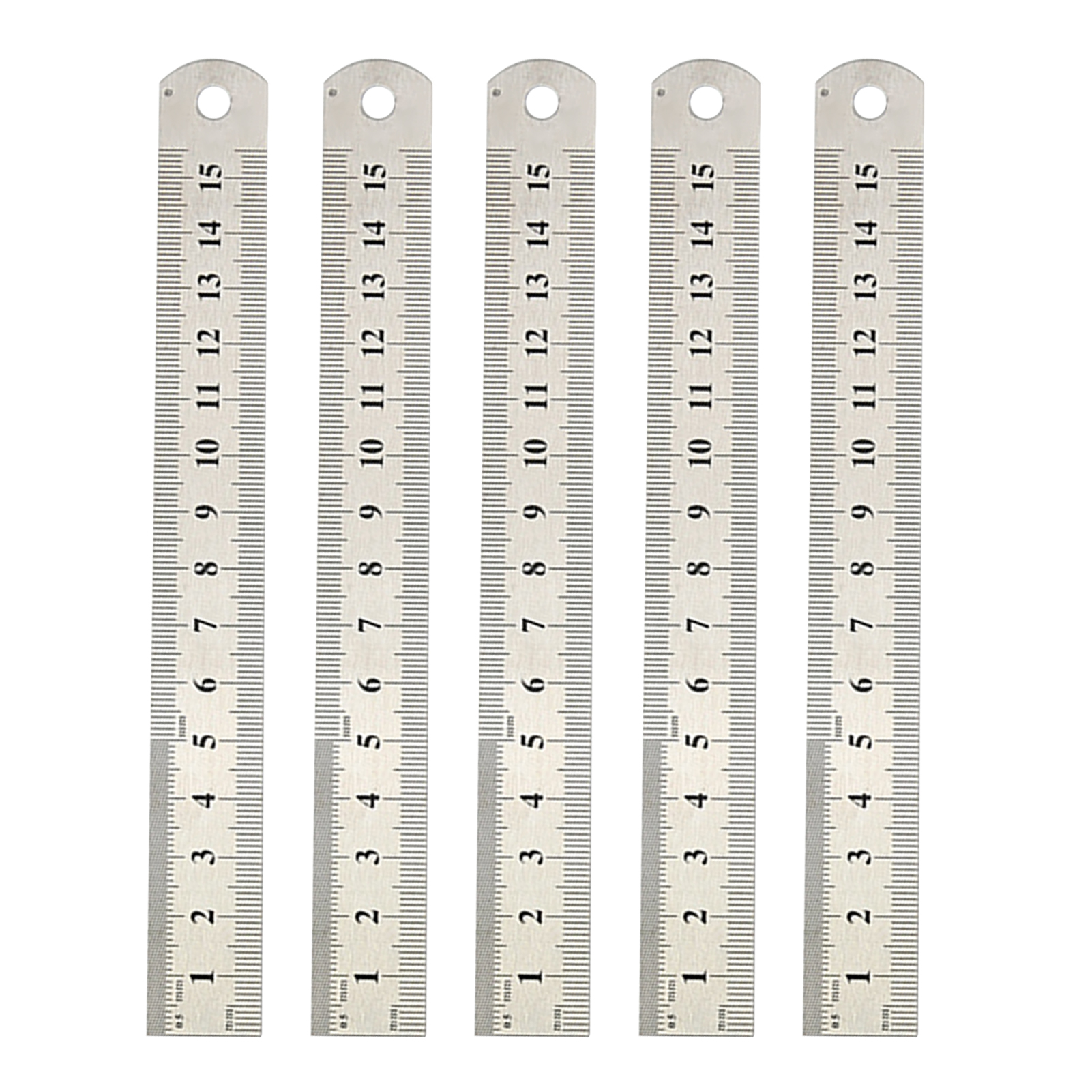 DJZ Stainless Steel Measuring Ruler - 5Pcs Double-sided Thin Hole ...