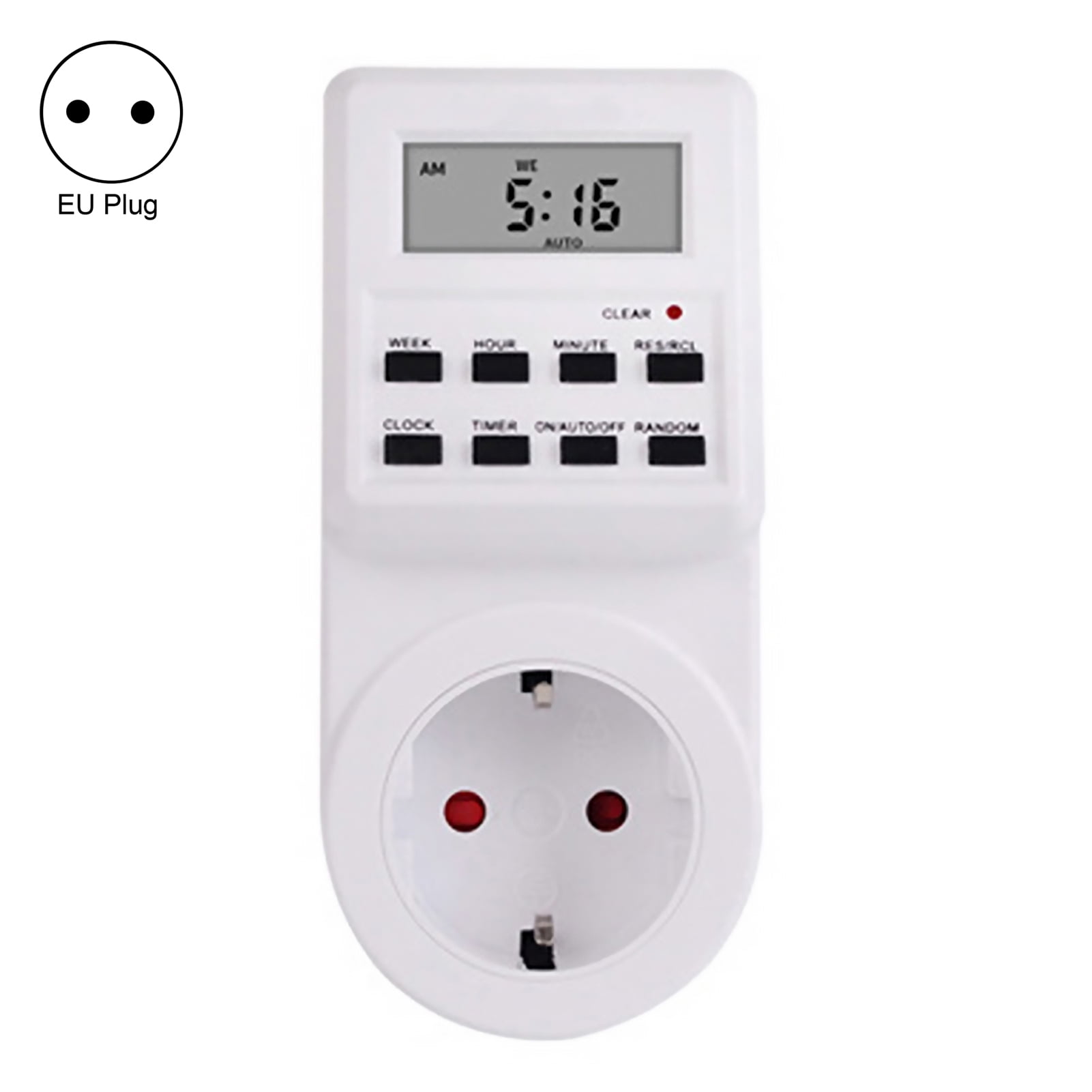 DJZ TM516 Timer Switch - Weekly Cycle Programmable Digital Display Timer Outlet Socket for Home ...
