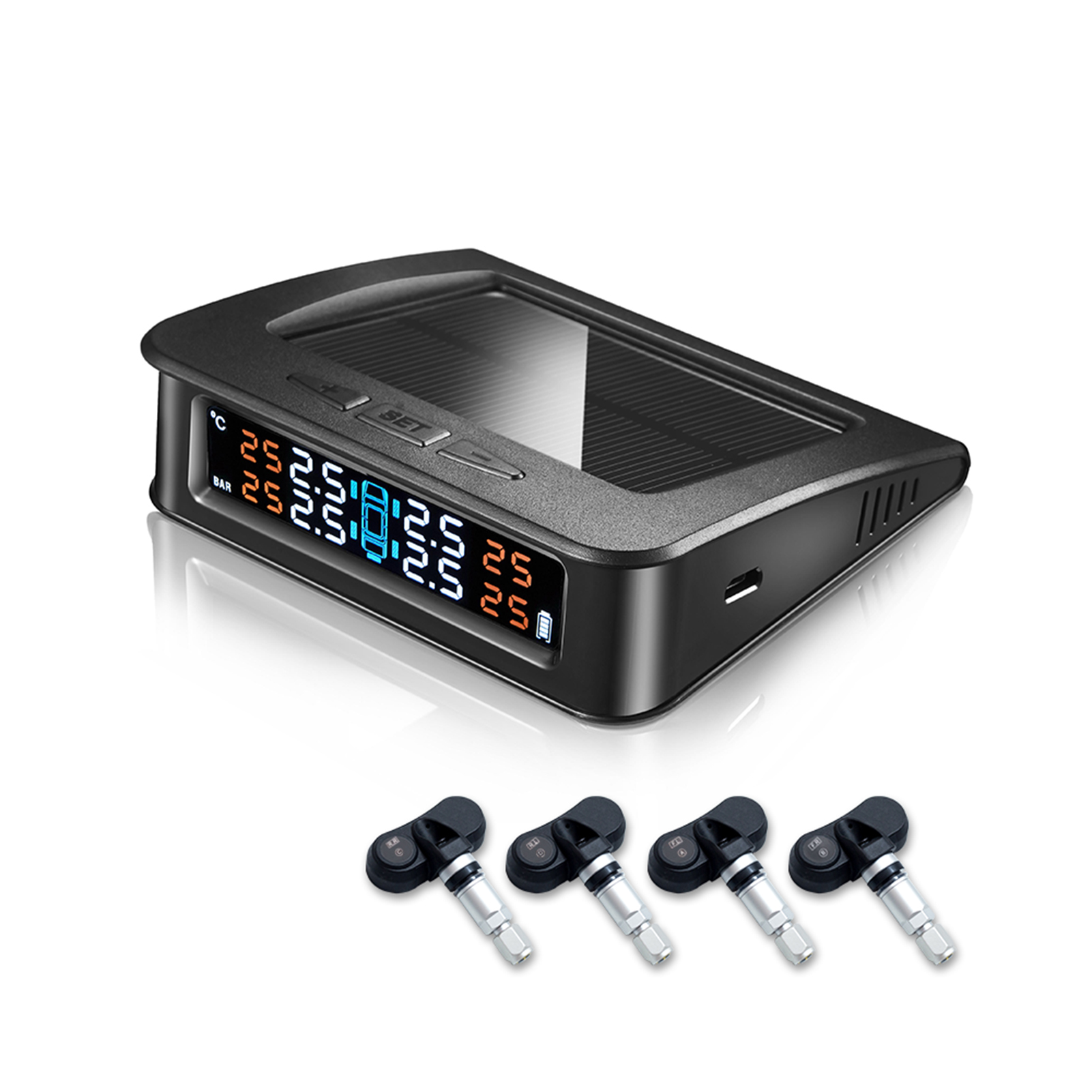 DJZ Tire Pressure Monitor - Wireless Solar Power Black Professional ...