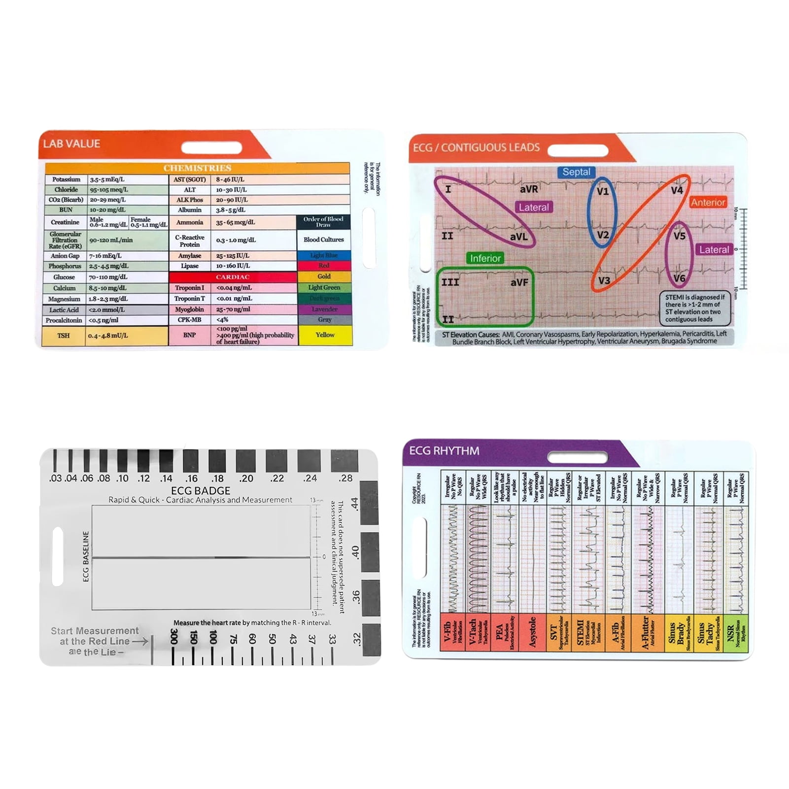 DJZ Transparent EKG Calipers - 1/4 Pcs, Reference Badge ID Cards ...
