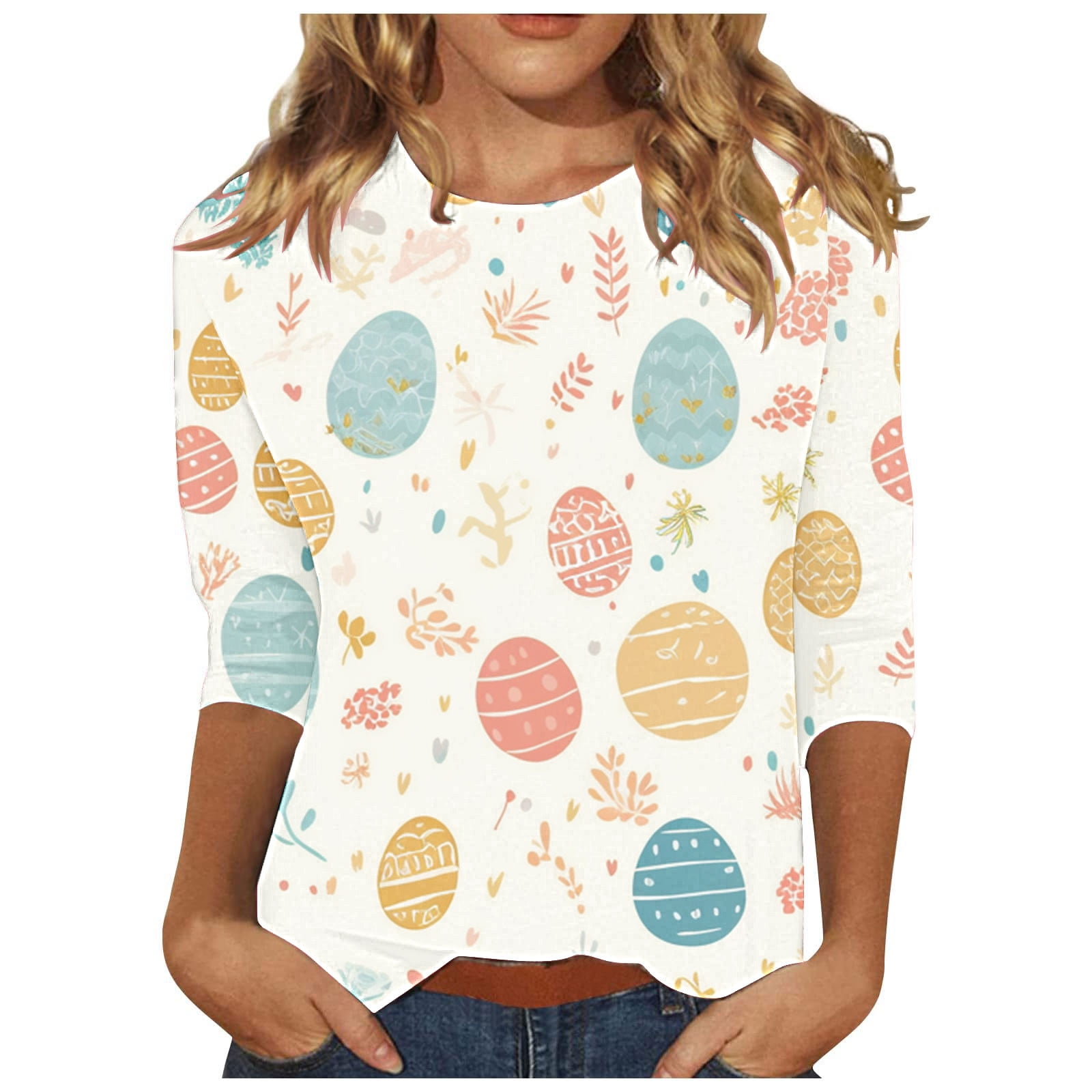 DJskiyers 2025 Easter Day Shirts for Women Loose Spring Tunic Tops ...