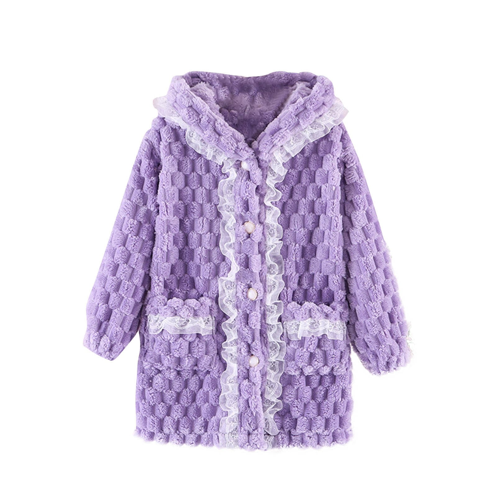 DJskiyers Girl's Cute Robe Soft Winter Bath Robes Comfy Plush Sleep ...