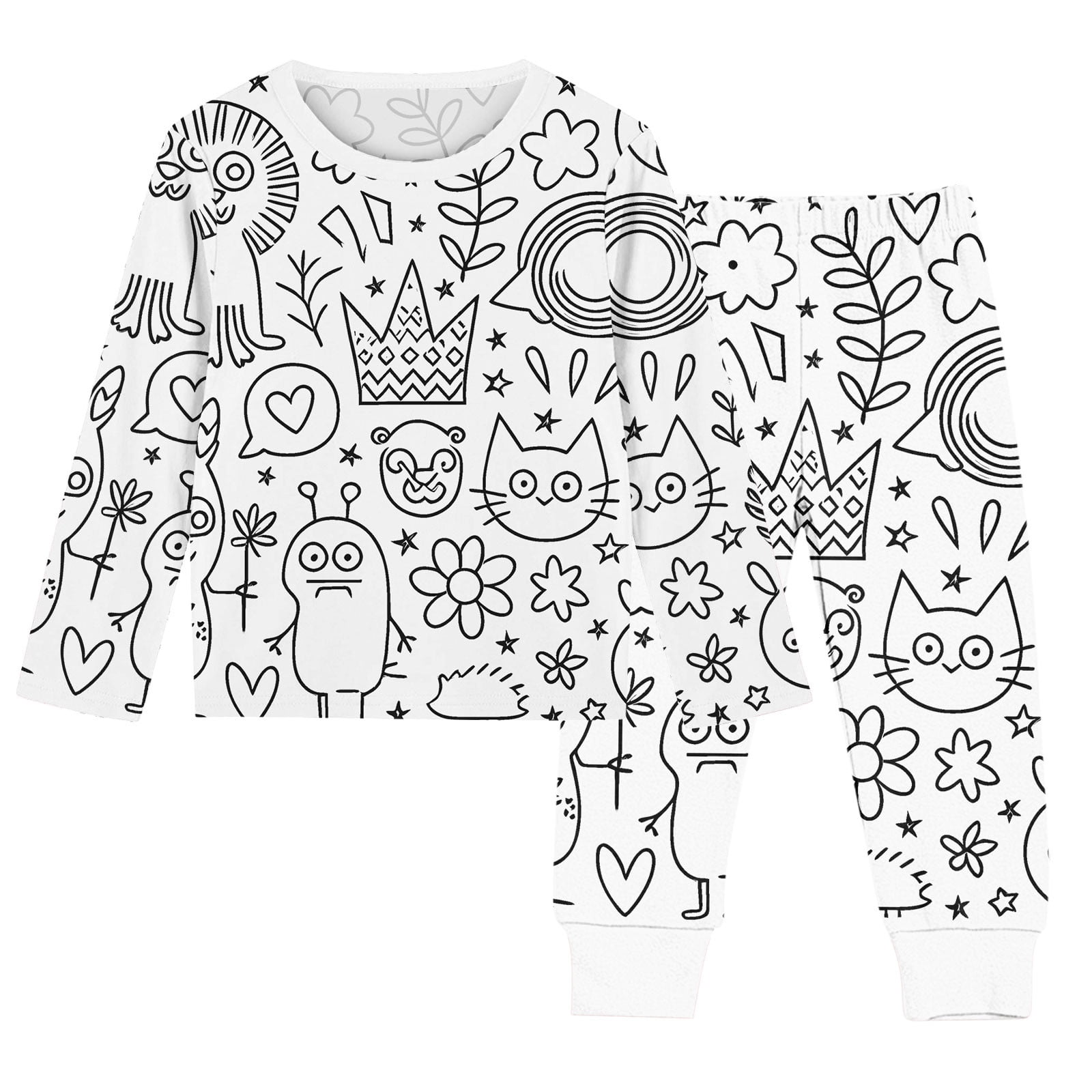 DJskiyers Kids Funny DIY Hand Painted Homewear Set Color Your Own ...