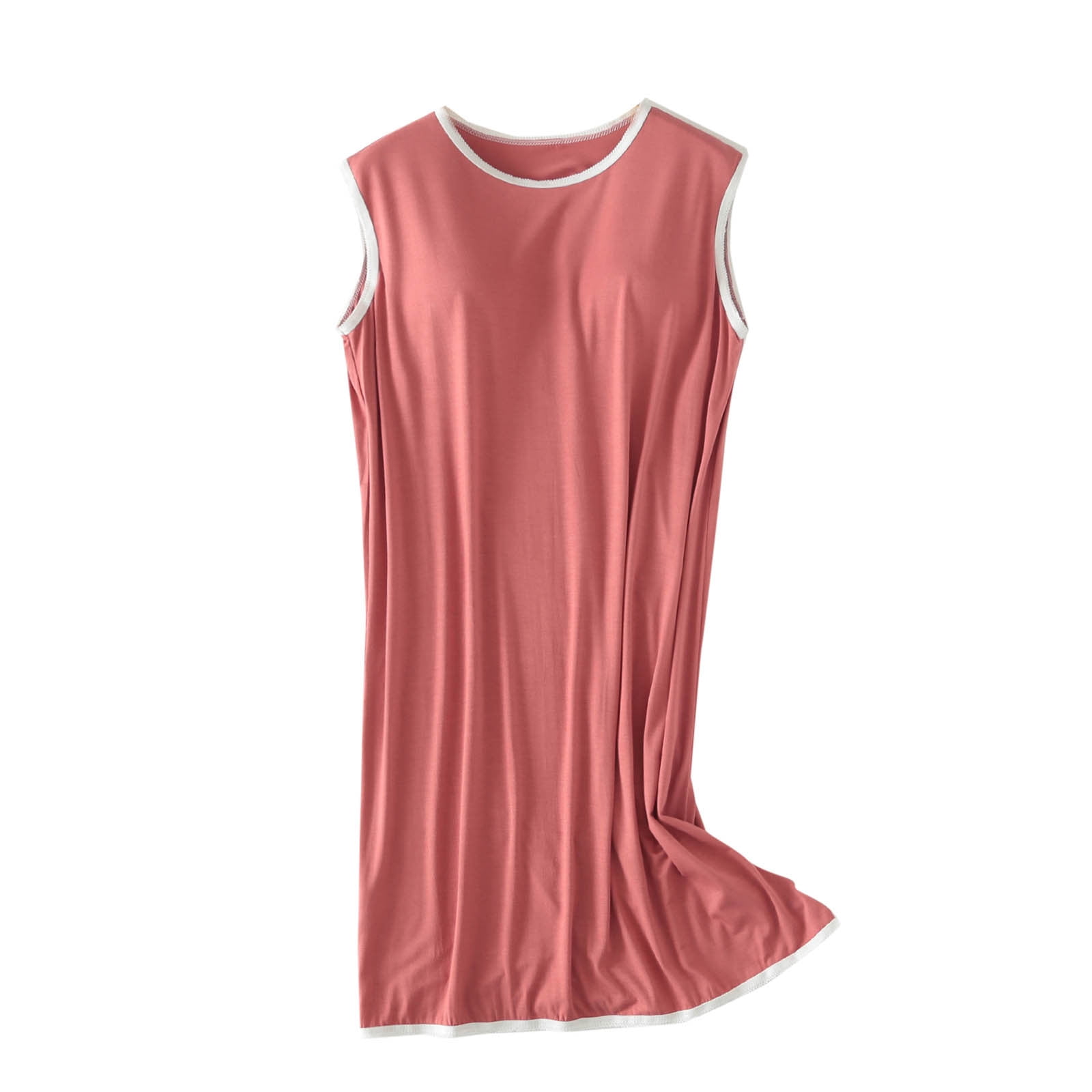 DJskiyers Women's Sleepwear with Built in Bra Sleeveless Cotton ...