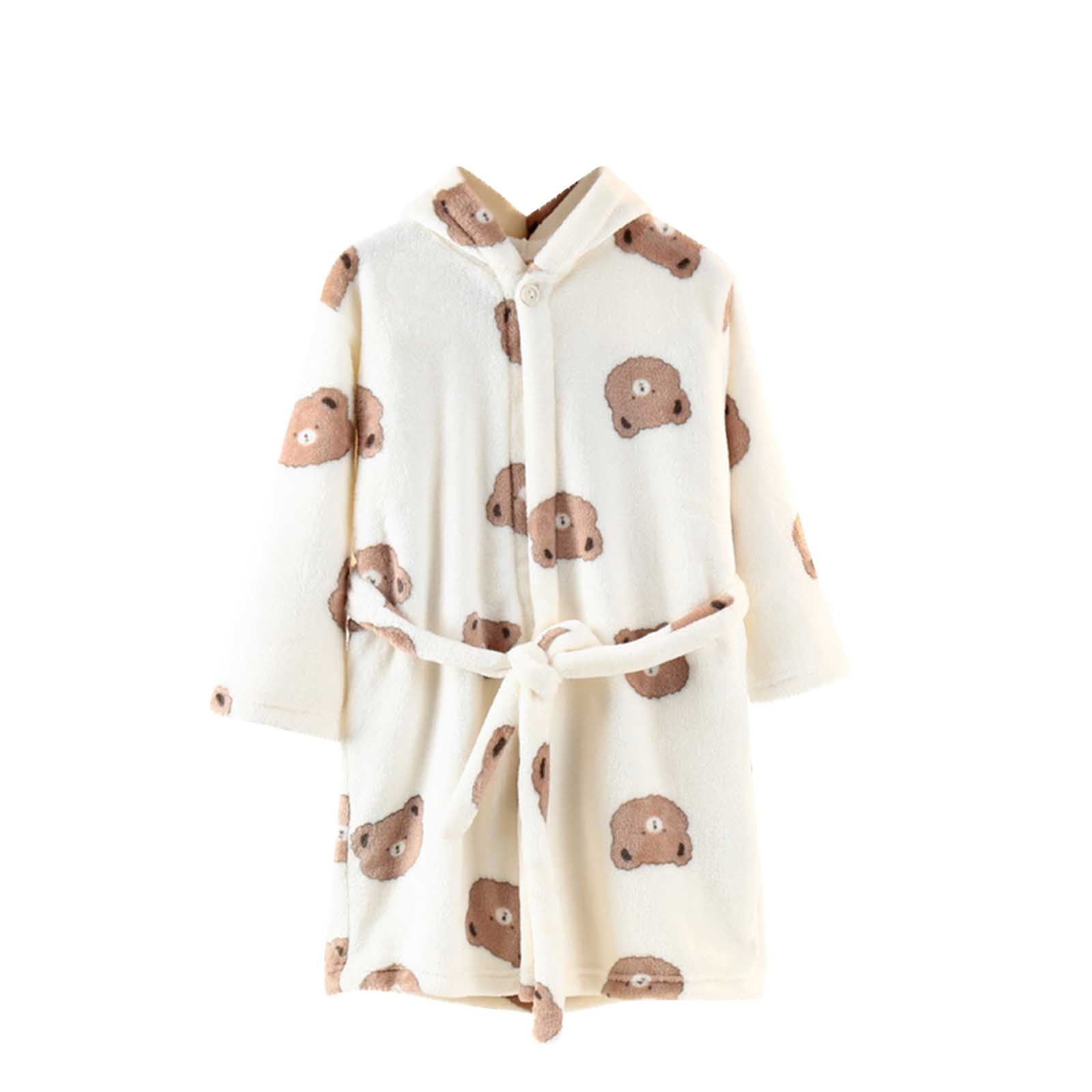 DJskiyers Robe for Boys Girls Cozy Hooded Bathrobe Soft Fluffy Shower ...
