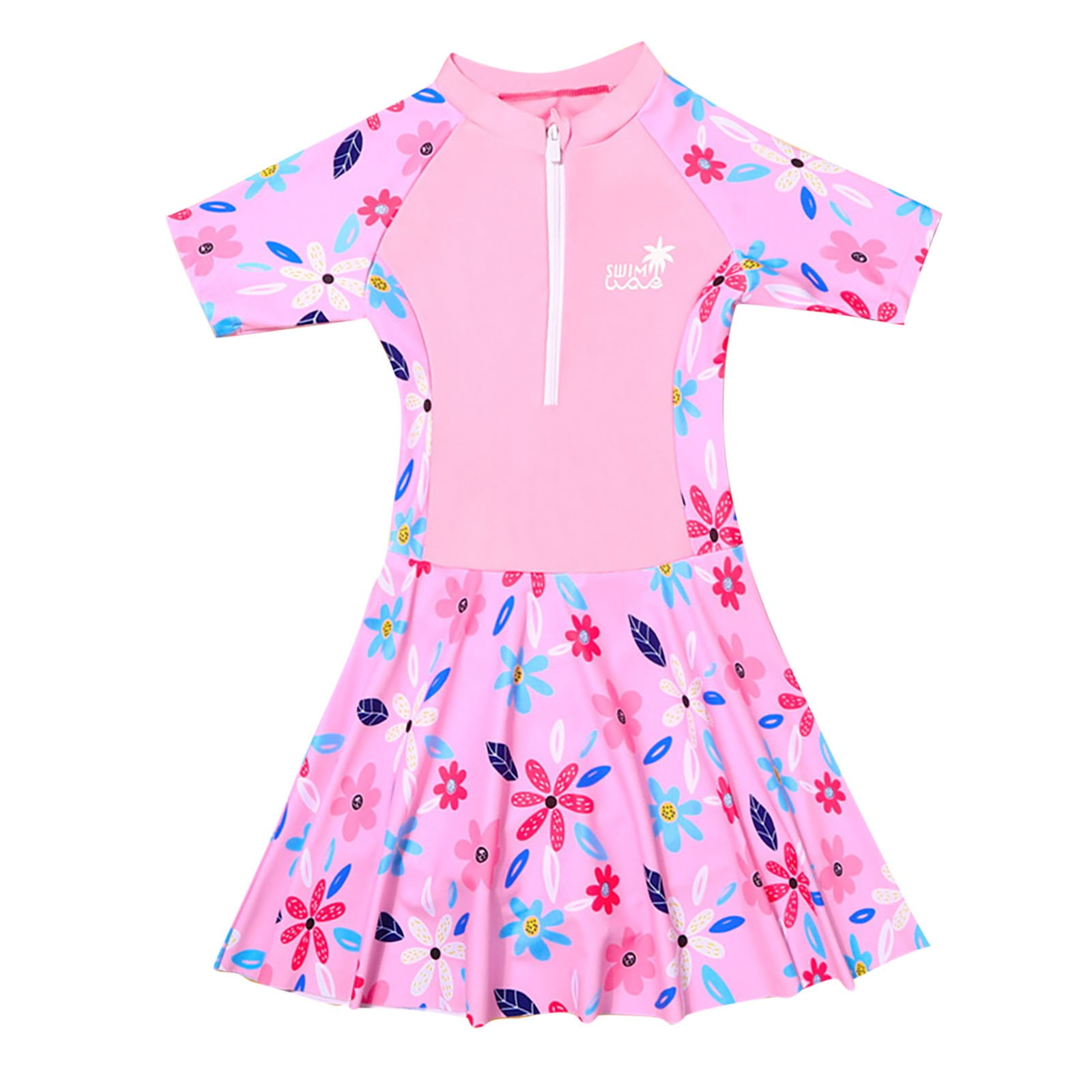 DJskiyers Swim Dress for Girls Breathable Flowy Swimwear Floral ...