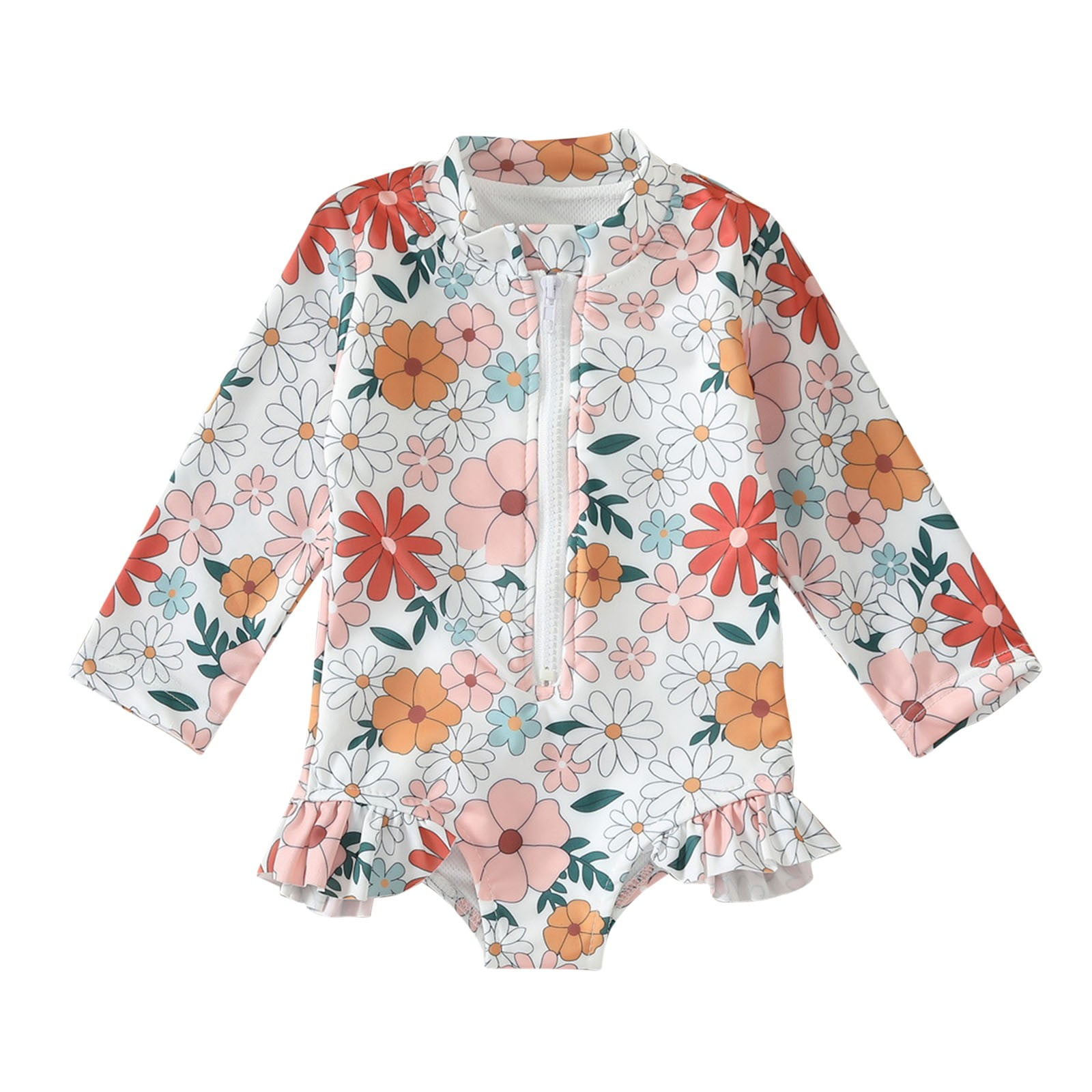 DJskiyers Toddler Baby Bathing Suit Floral Long Sleeve Beachwear ...