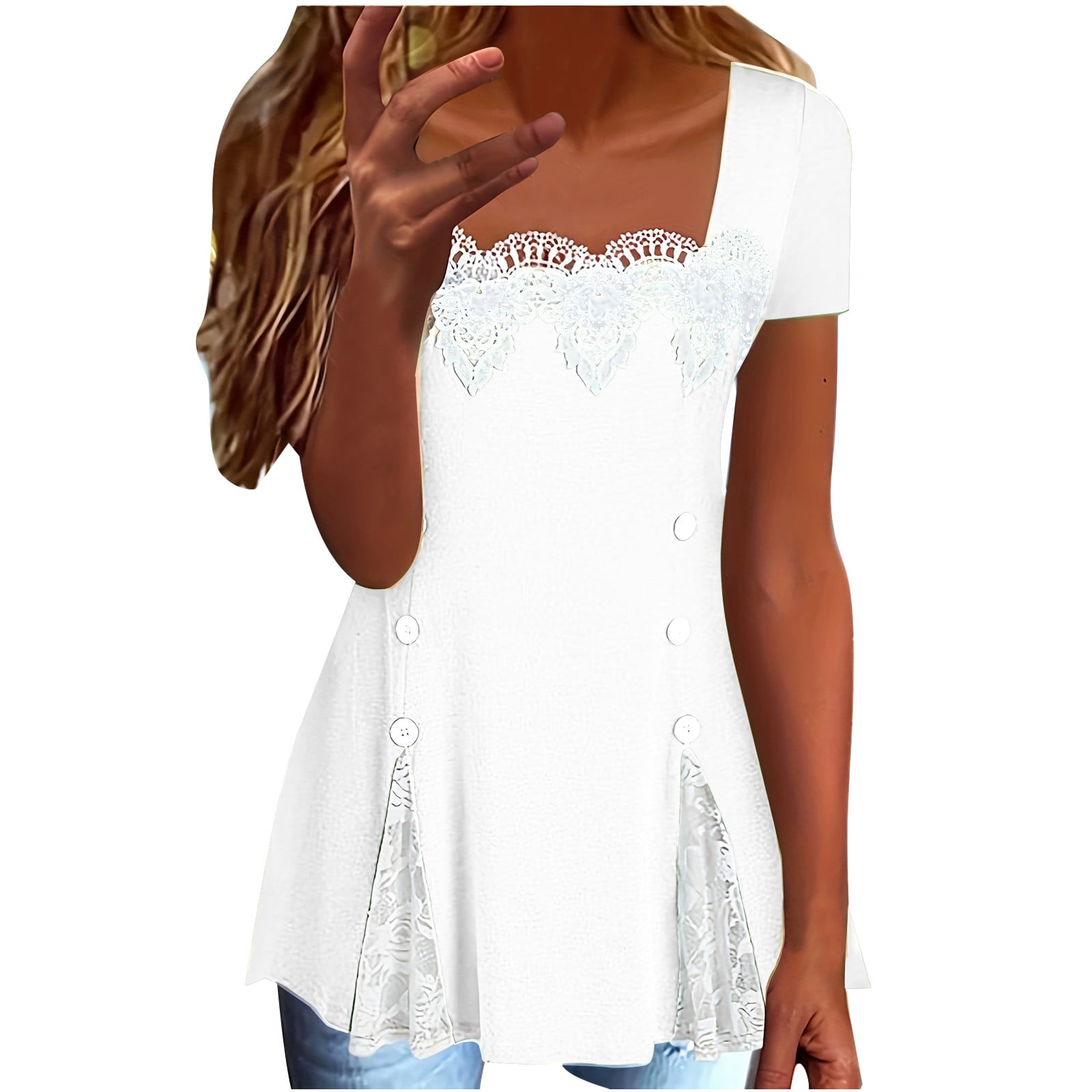 DJskiyers Women Short Sleeve Summer Tops 2025 Fashion Casual T-Shirt ...