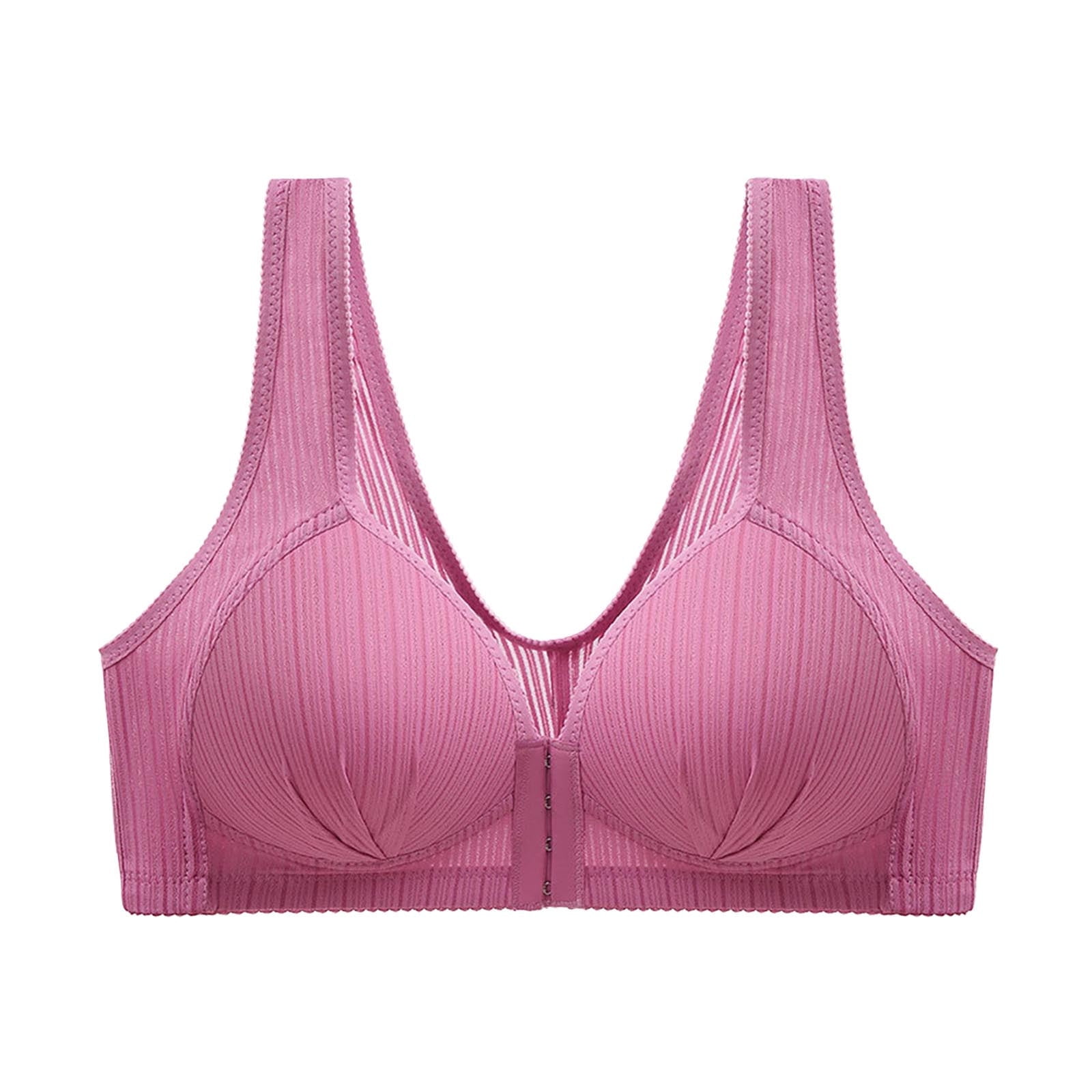 DJskiyers Women's Front Closure Bra Soft Wireless Bras Deep V Push Up ...