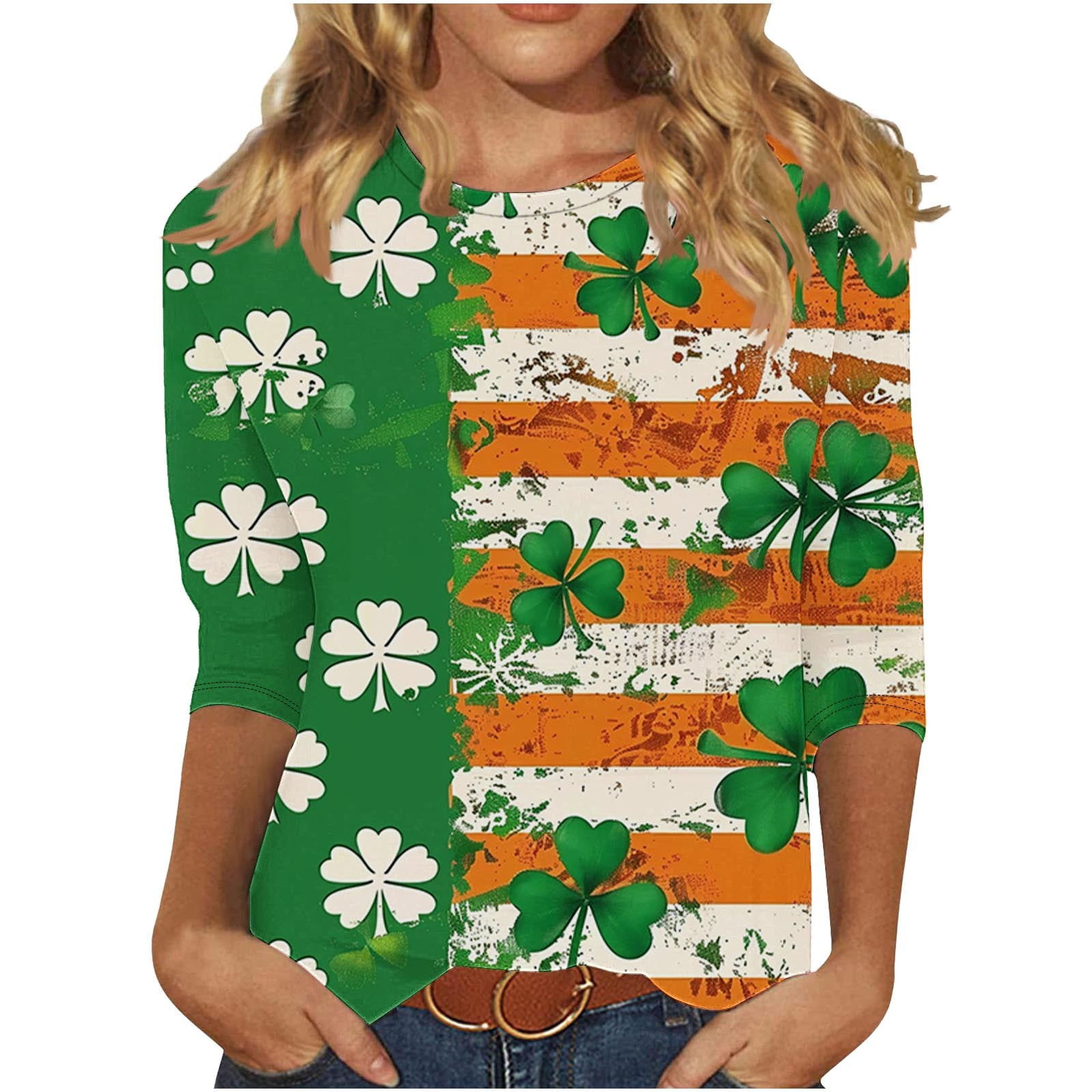 DJskiyers Women's St Patricks Day Tshirts Irish Lucky Clover Graphic ...