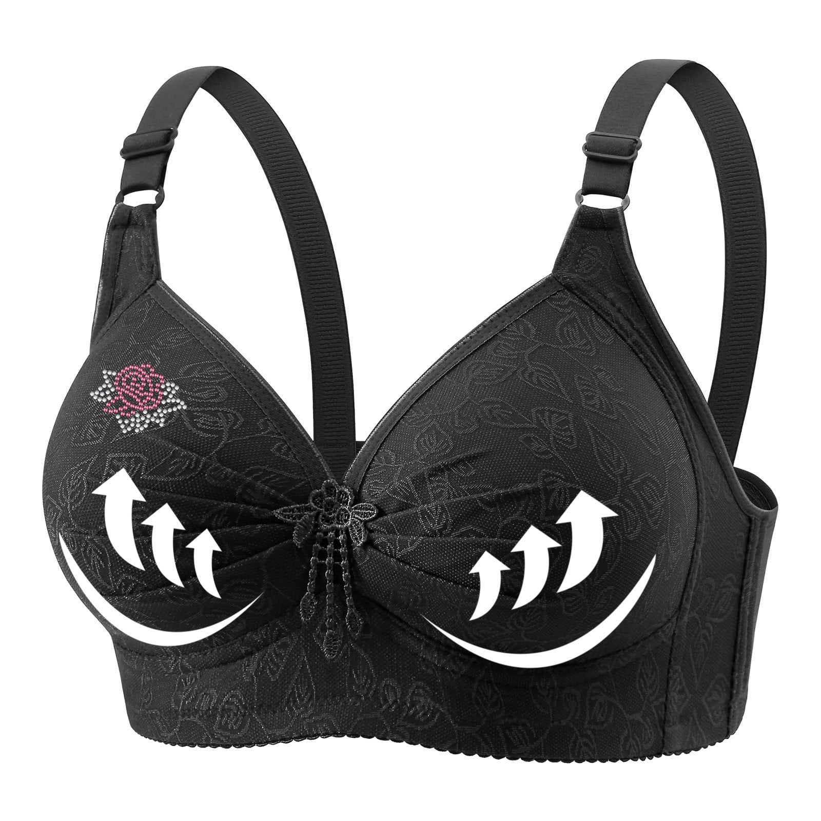 DJskiyers Womens Full Coverage Bra Push Up Plus Size Bras Floral ...