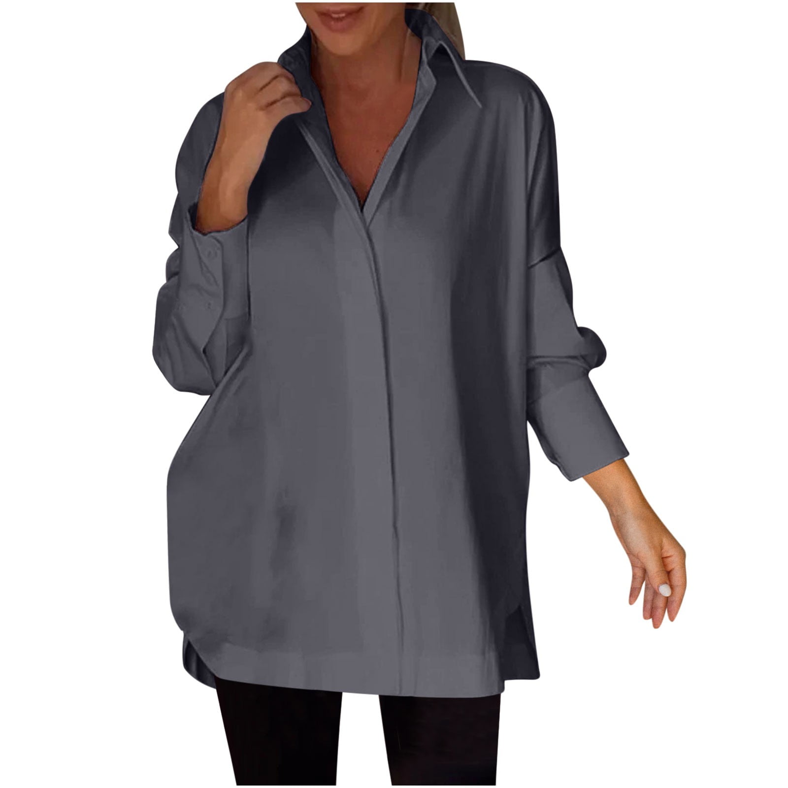 DJskiyers Work Tops for Women Business Casual Blouses Long Sleeve ...