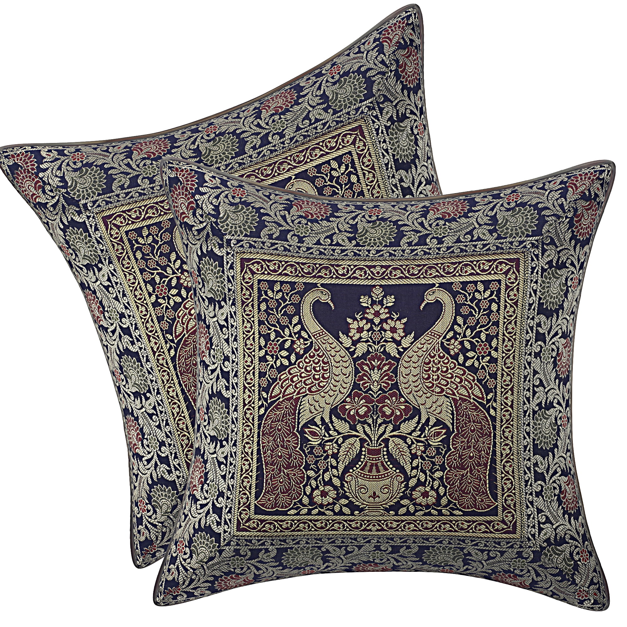 DK Homewares Decorative Throw Pillow Covers 16 x 16 Inch Brocade ...