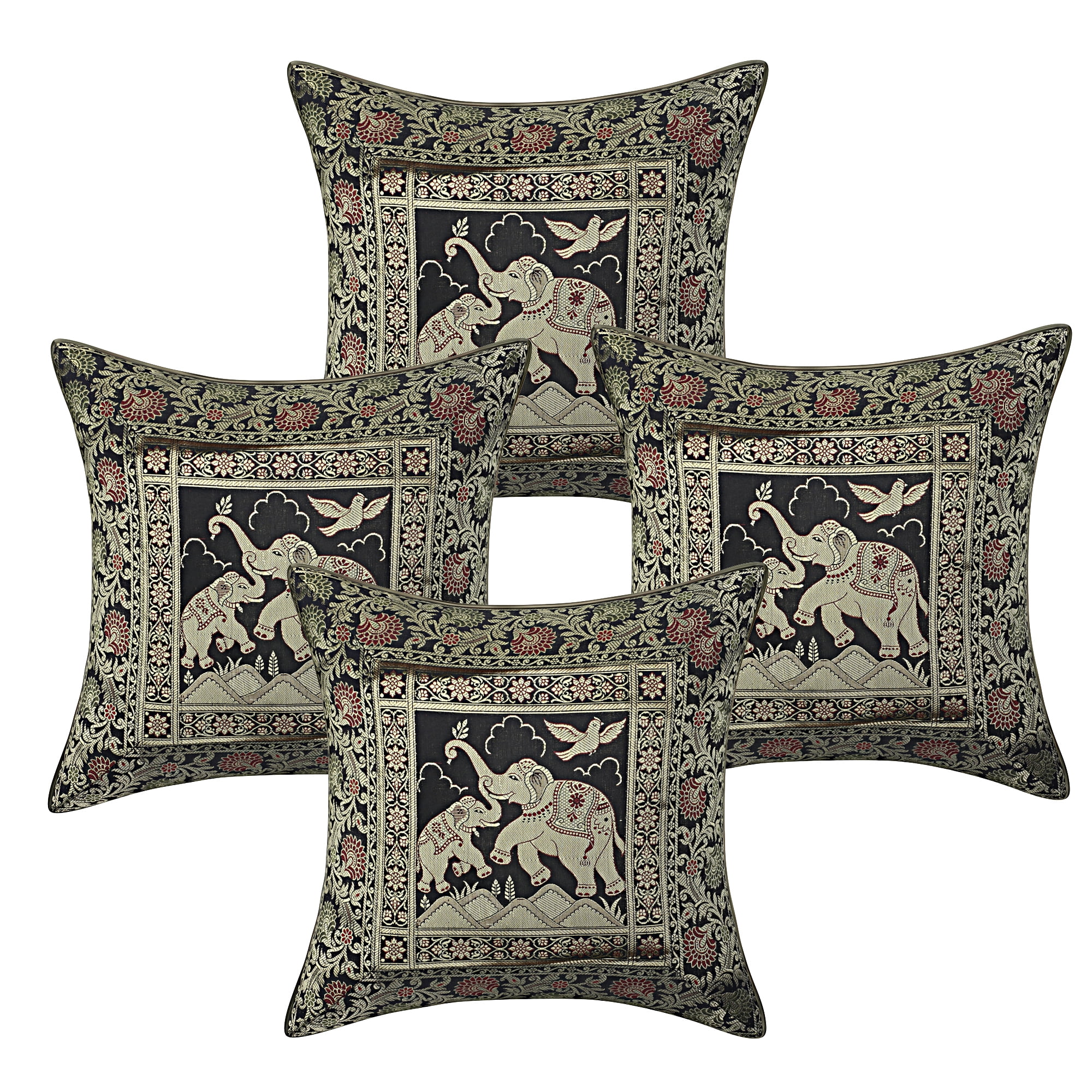 DK Homewares Decorative Throw Pillowcases 16 x 16 Inch Brocade Jacquard ...