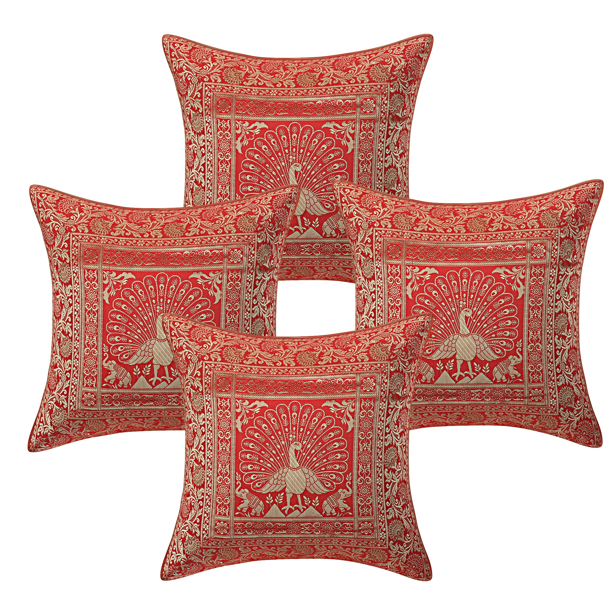 DK Homewares Decorative Throw Pillowcases 16 x 16 Inch Brocade Jacquard ...