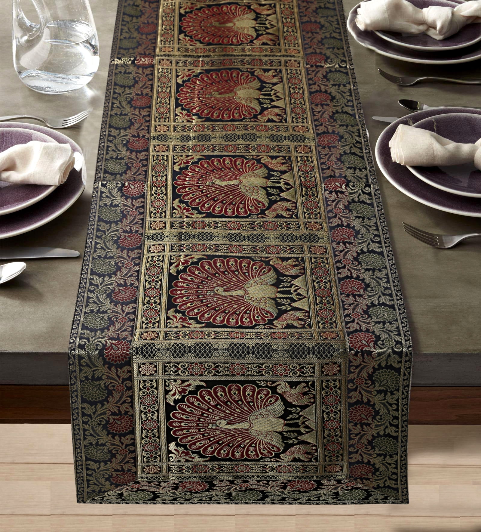 DK Homewares Ethnic Table Runner Birthday Parties Kitchen Decor Brocade ...