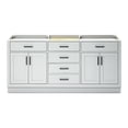 DKB Isabella 72-Inch Grey Double Bathroom Vanity Base, Solid Wood, Dual ...