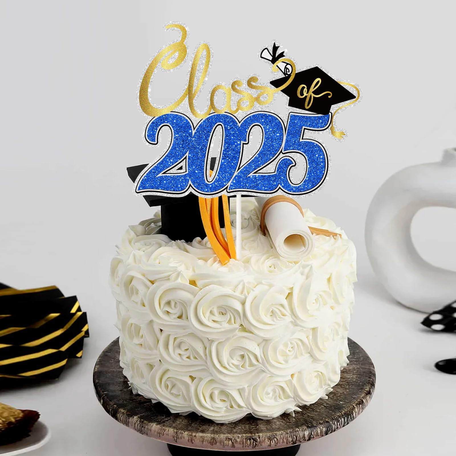 DKCTQU Blue Class of 2025 Cake TVS1 Topper Congrats Grad 2025 Happy ...