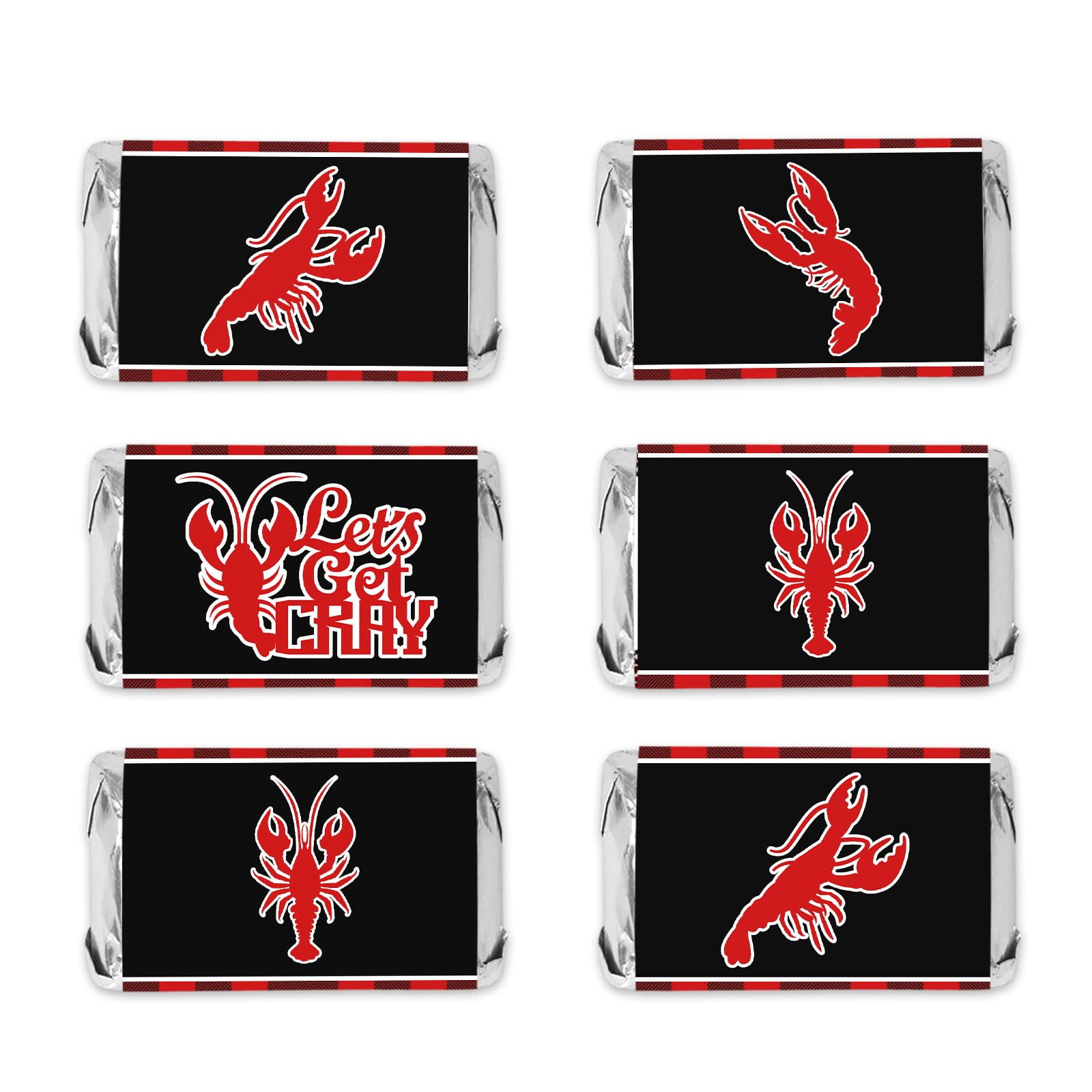 DKCTQU Let's Get Cray STF9 Candy Bar Wrappers - Crawfish Boil Themed ...