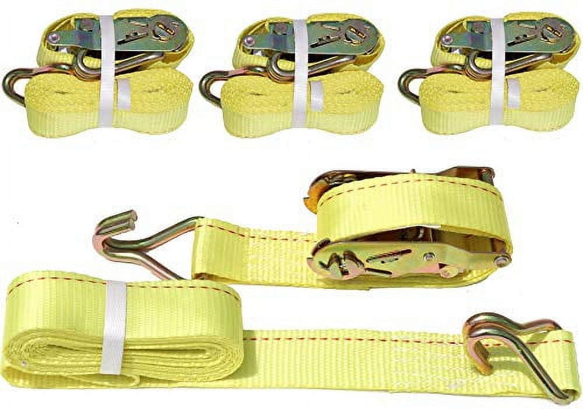 DKG Straps 4 Pack 2" x 16' Double J Hook Ratcheting Tie Down Straps ...