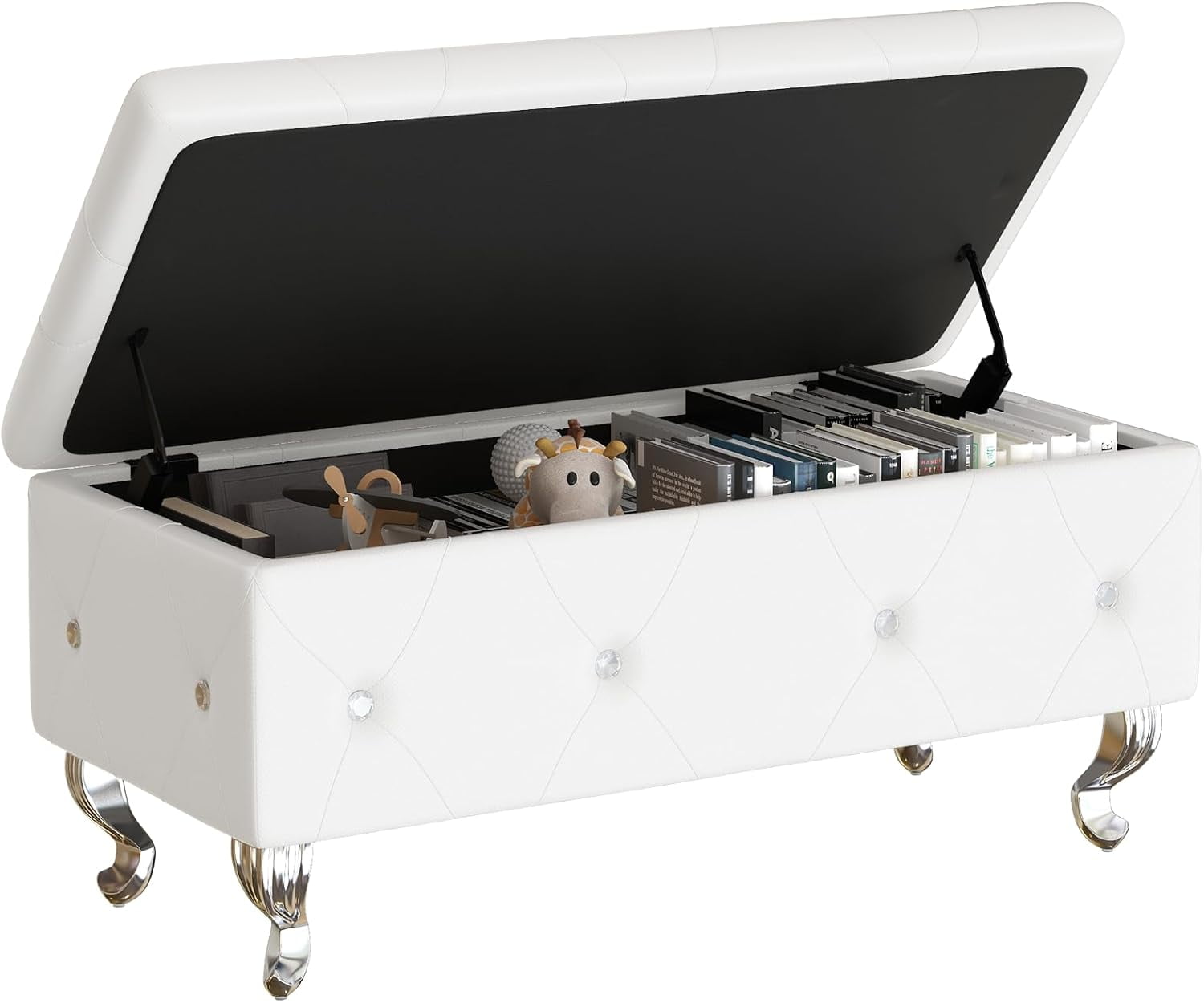 DKLGG Storage Ottoman Bench for Bedroom, Upholstered Entryway Bench ...