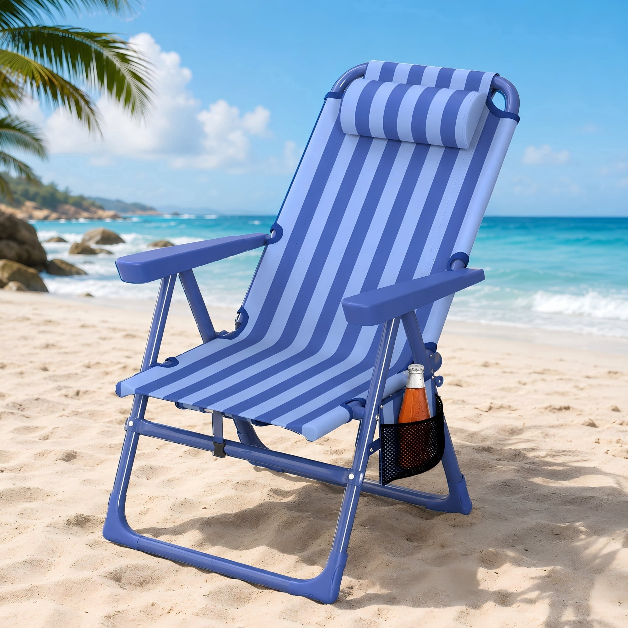 DKMOCO Backpack Beach Chair for Adults, 6-Position Reclining Beach ...