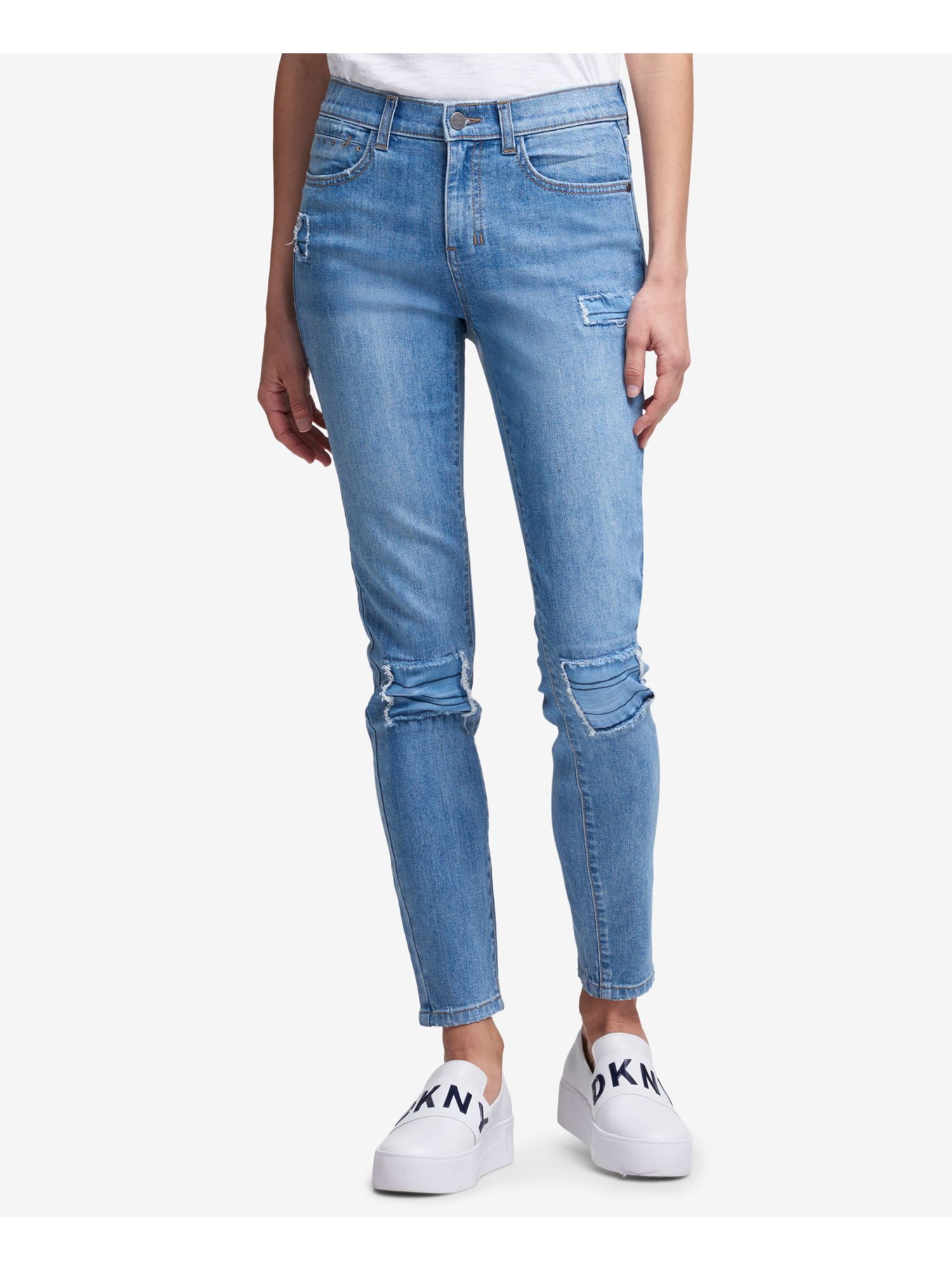 DKNY $89 Womens New 1459 Blue Studded Skinny Jeans 28 WAIST B+B ...