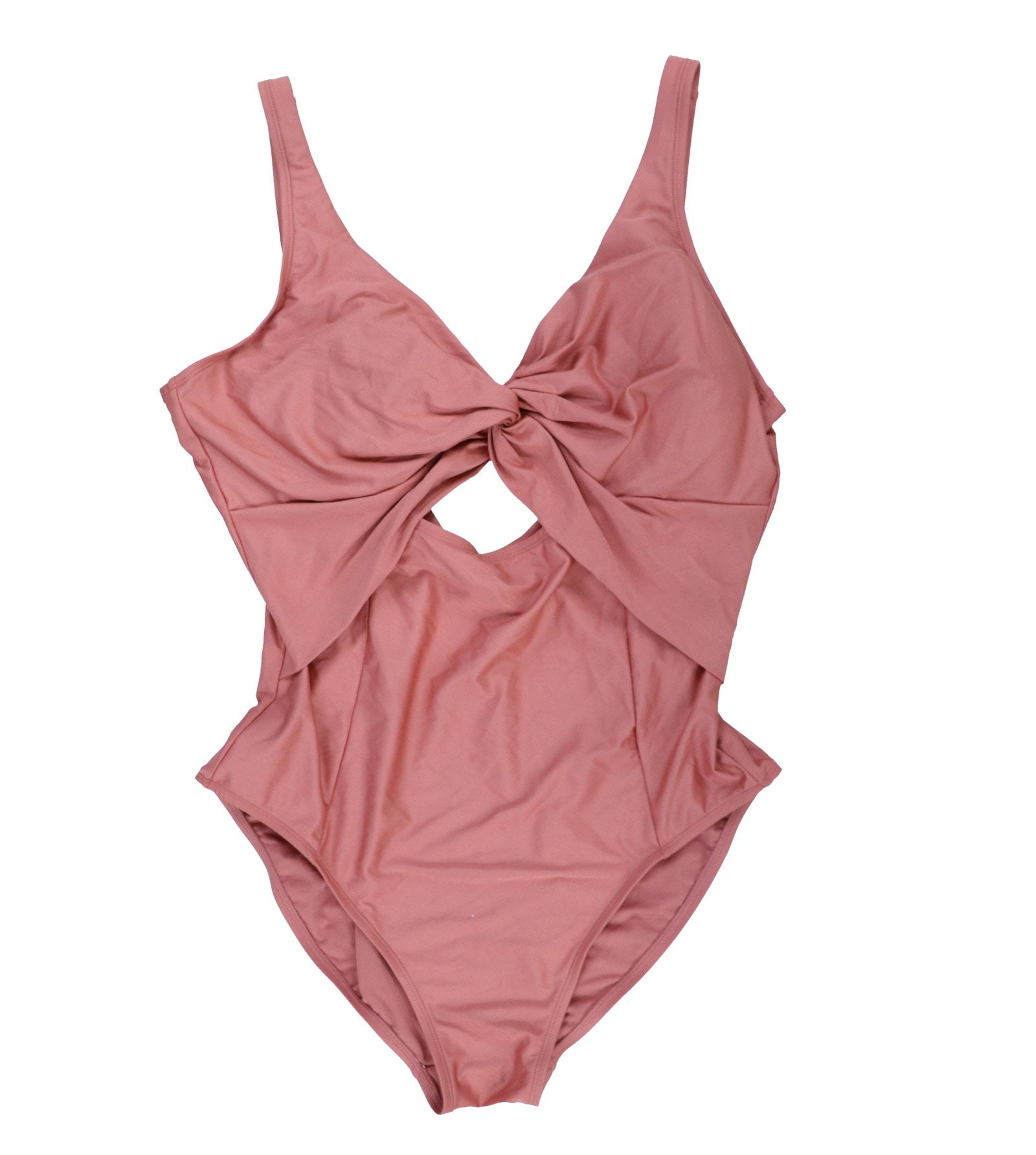 DKNY Womens Peek-a-Boo Twist One-Piece Swimsuit Coral 18 New - Walmart.com