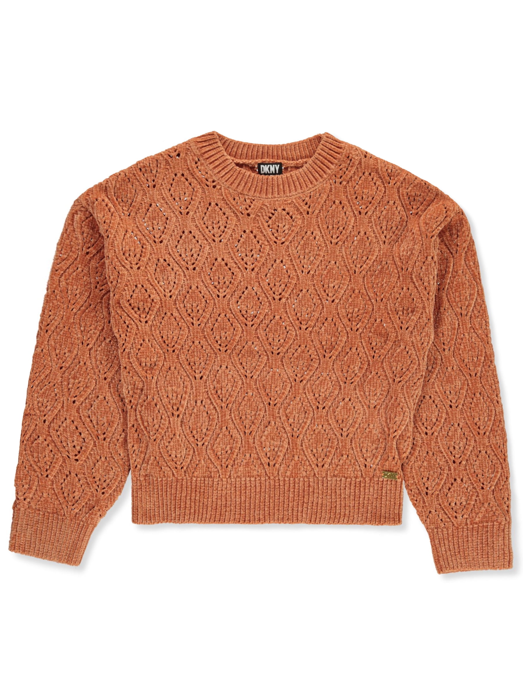DKNY Girls' Chenille Sweater Color: orange Size: 6 - Walmart.com