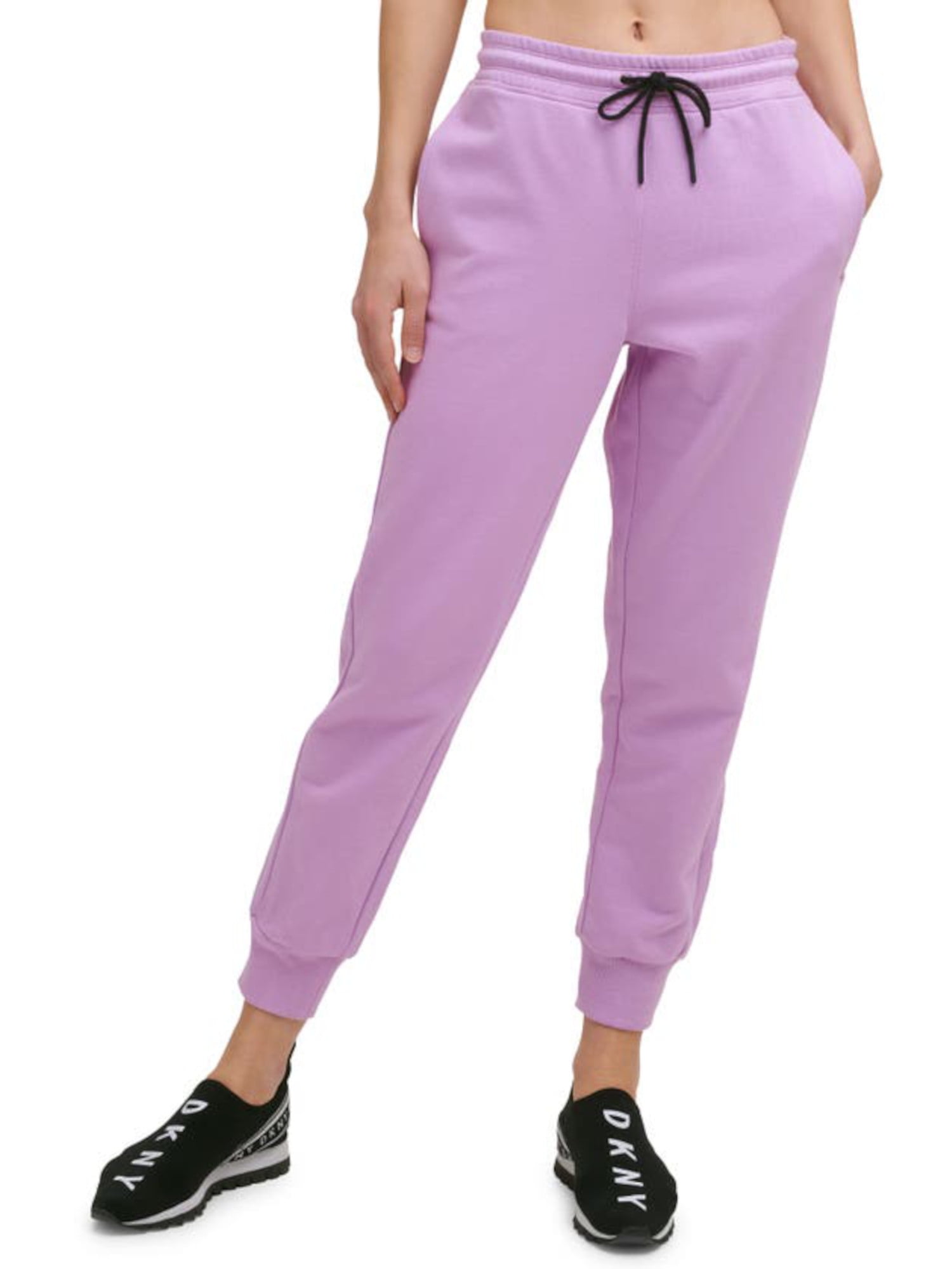 DKNY SPORT Womens Purple Fleece Pocketed Drawstring Waist Joggers Pants ...