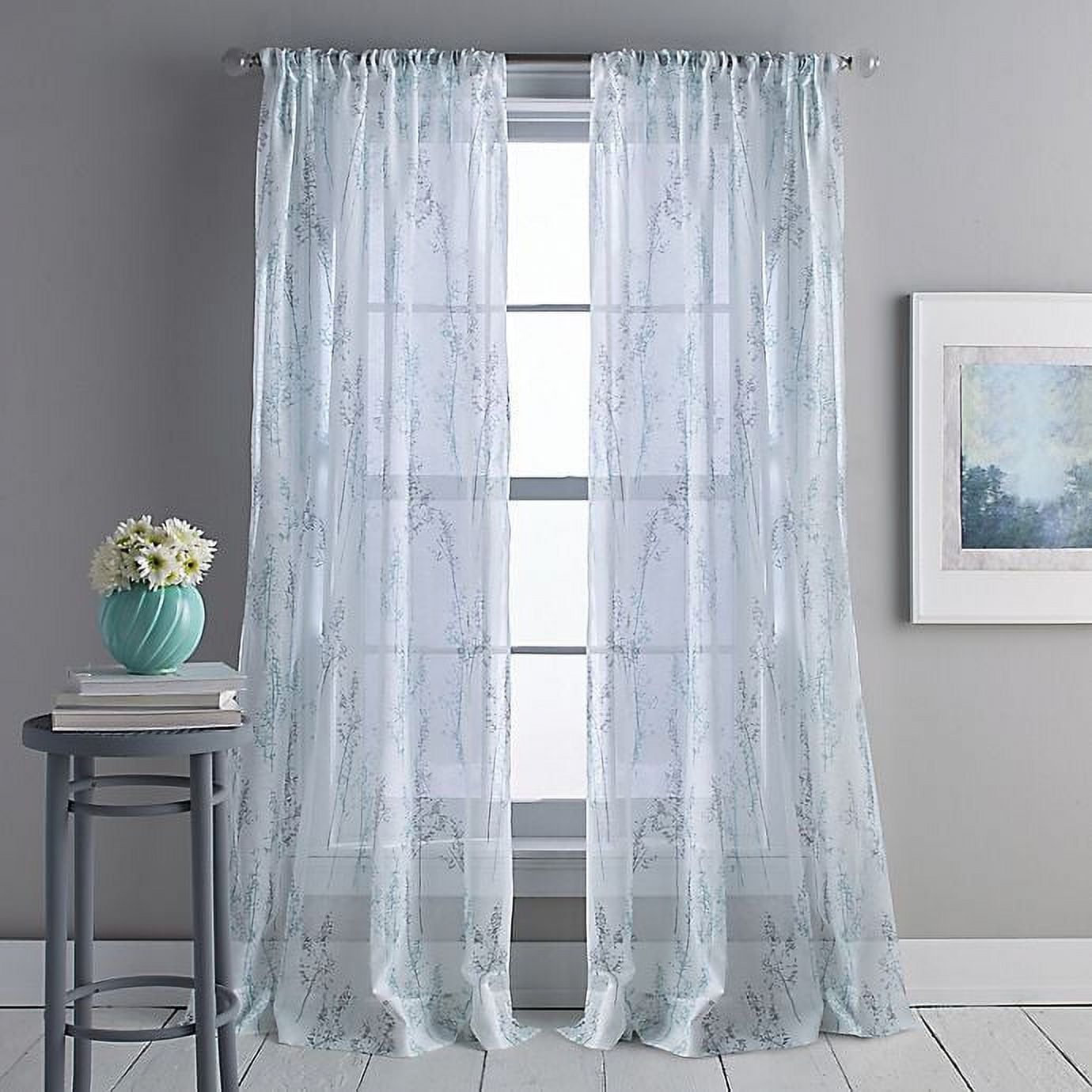 DKNY Whisper 95-Inch Rod Pocket/Back Tab Sheer Window Curtain Panel in ...