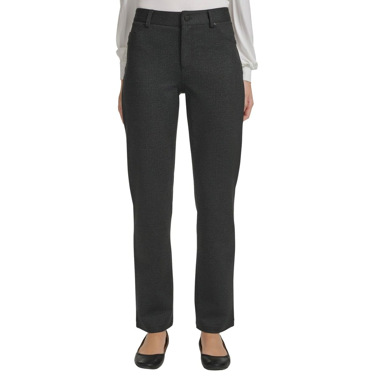 DKNY Women's High Waist Dress Pants - Straight Leg Ponte Pant - Office ...