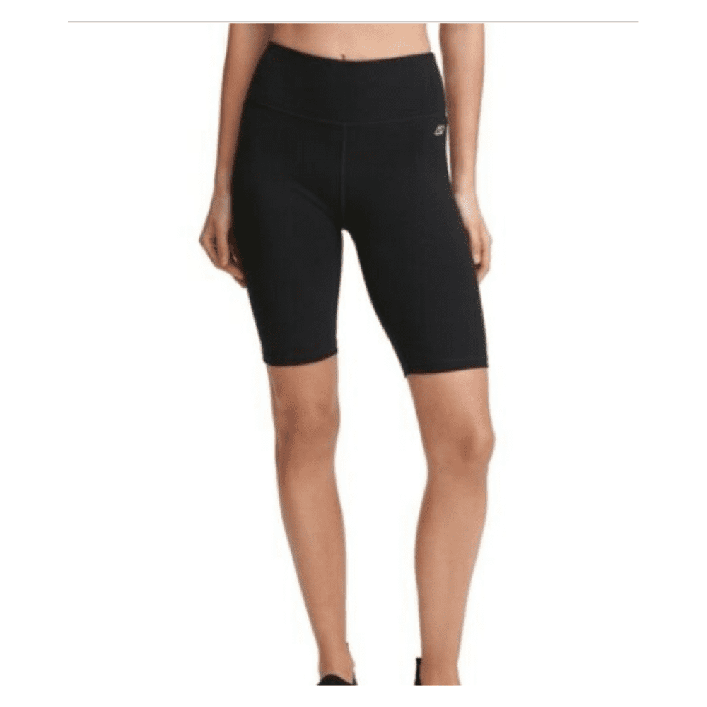 DKNY Women's Icon High-Waisted Athletic Bike Shorts Stretch Black,S ...