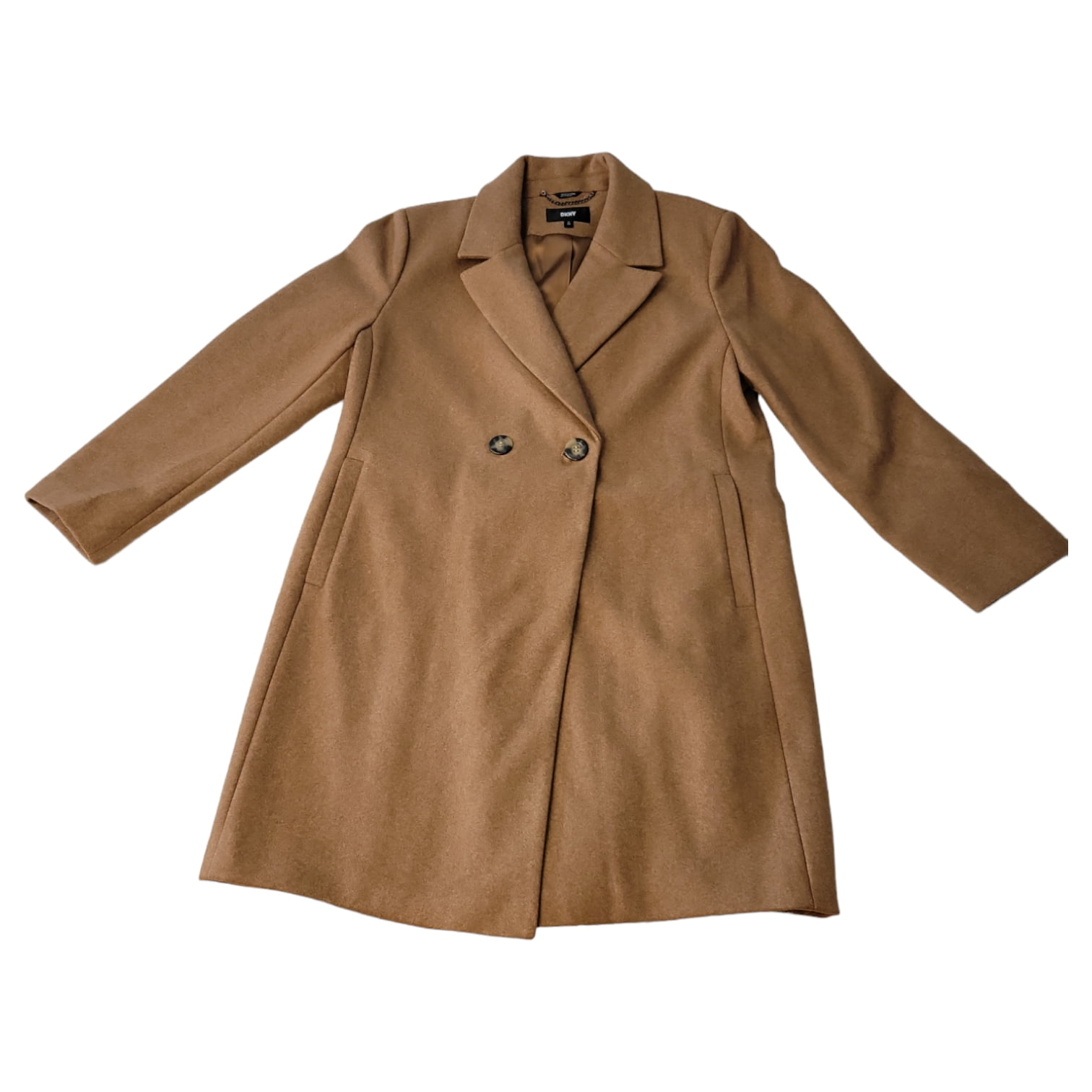 DKNY Women's Long Sleeve Fashion Faux Wool Notched Lapel Fully Lined ...