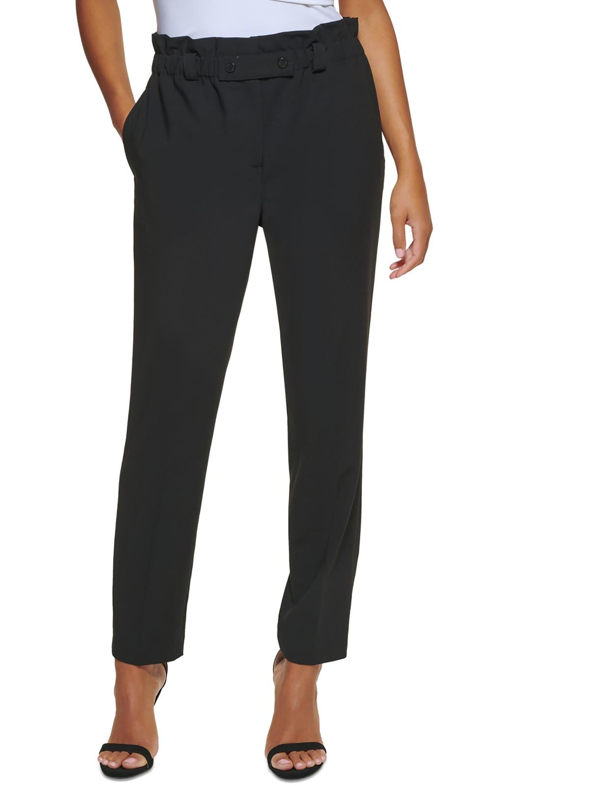 DKNY Womens High Rise Office High-Waist Pants Black 12 - Walmart.com