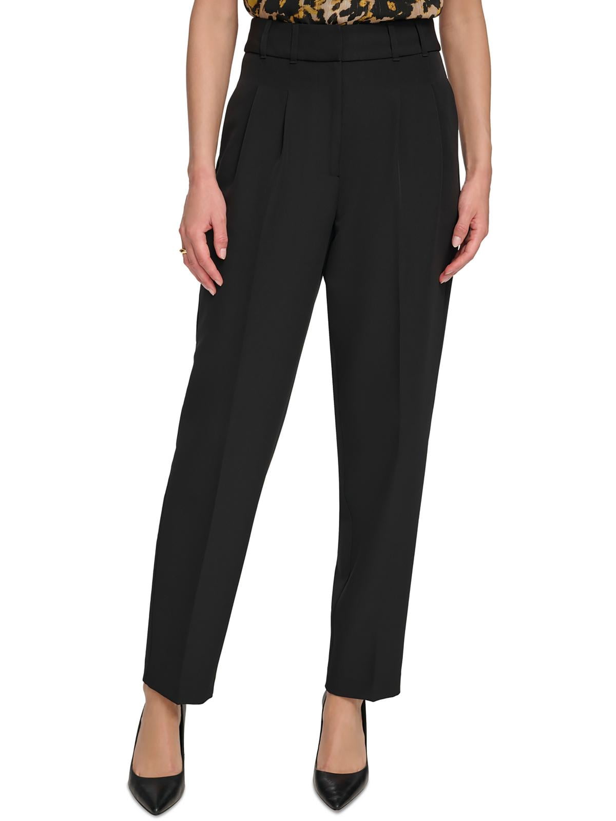 DKNY Womens High Rise Pleated Dress Pants - Walmart.com