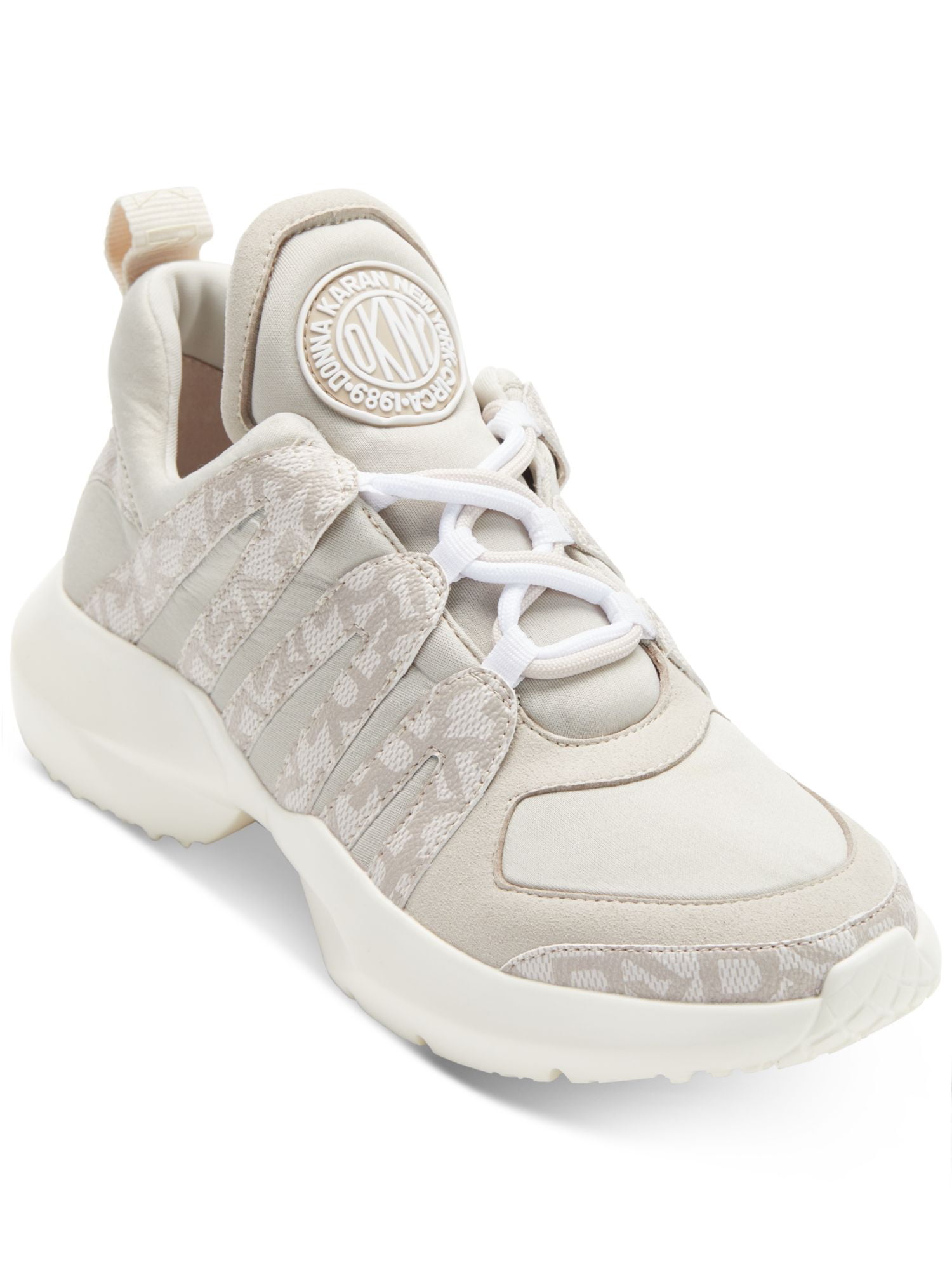 DKNY Womens Ivory Dkny 0.5" Platform Crisscross Laces Cushioned Logo Lynzie Round Toe Wedge Lace ...