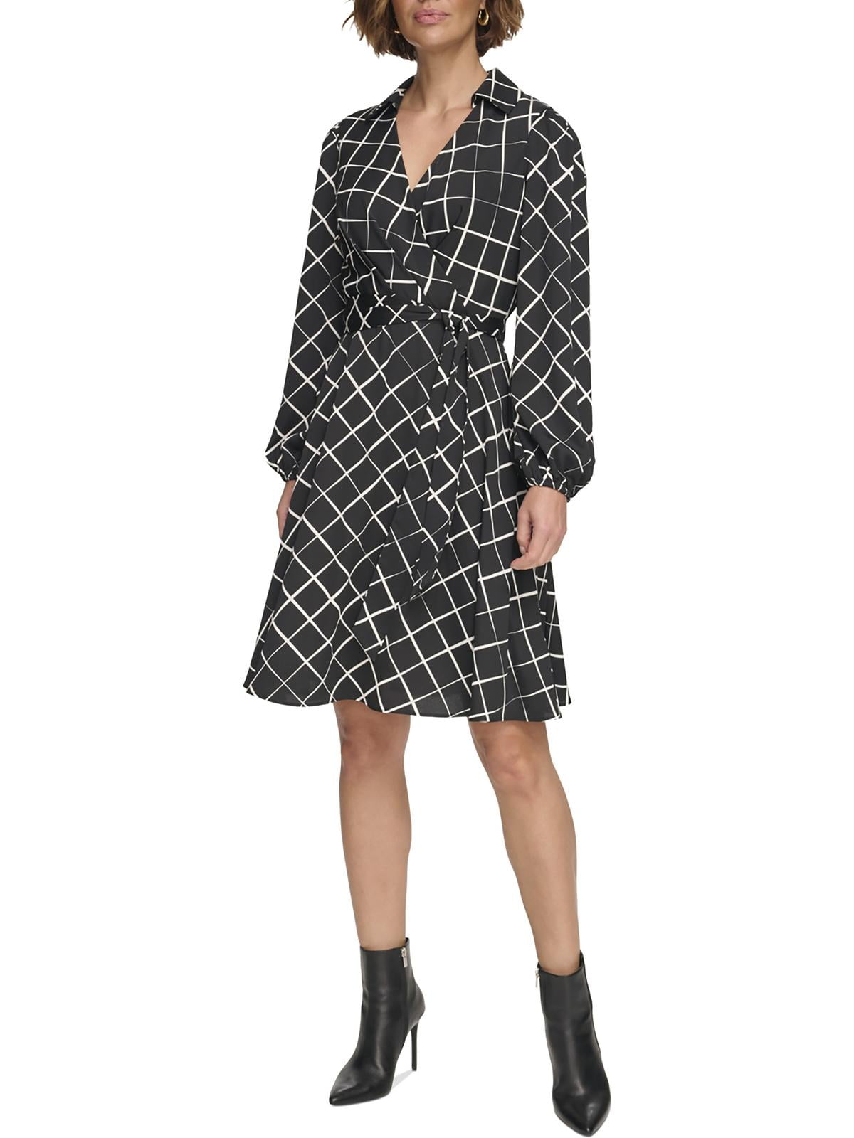 DKNY Womens Window Pane Wear To Work Dress - Walmart.com