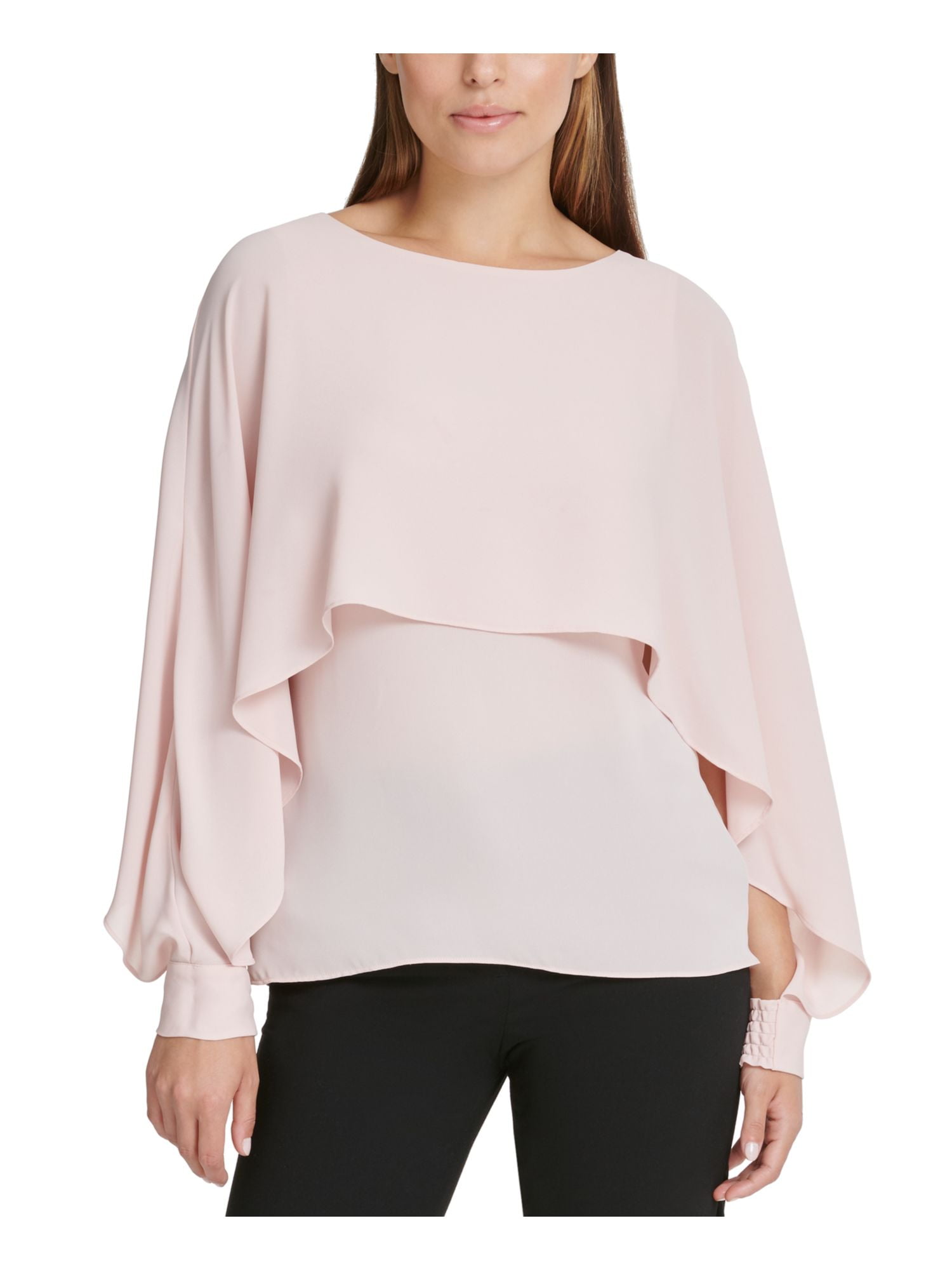 DKNY Women's Cape-Style Top (XS, Rose) - Walmart.com