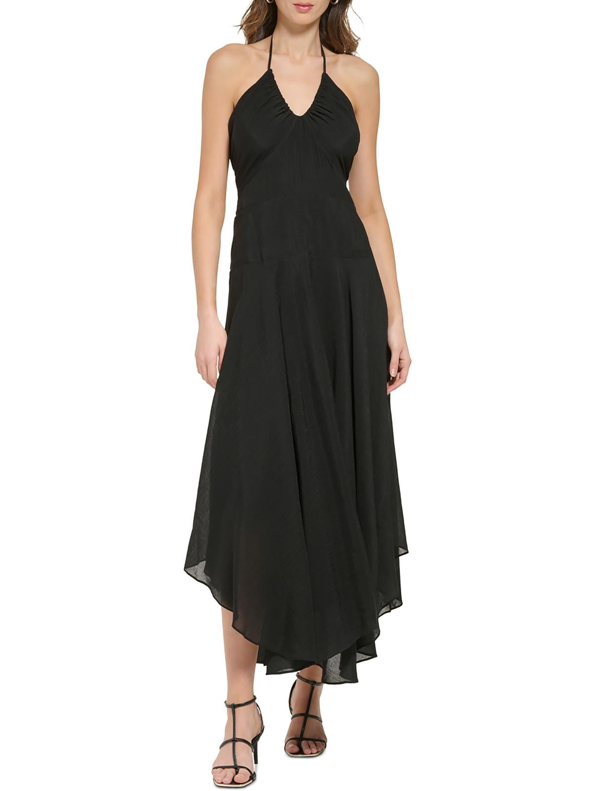 DKNY Womens Open Back Long Halter Dress - Walmart.com