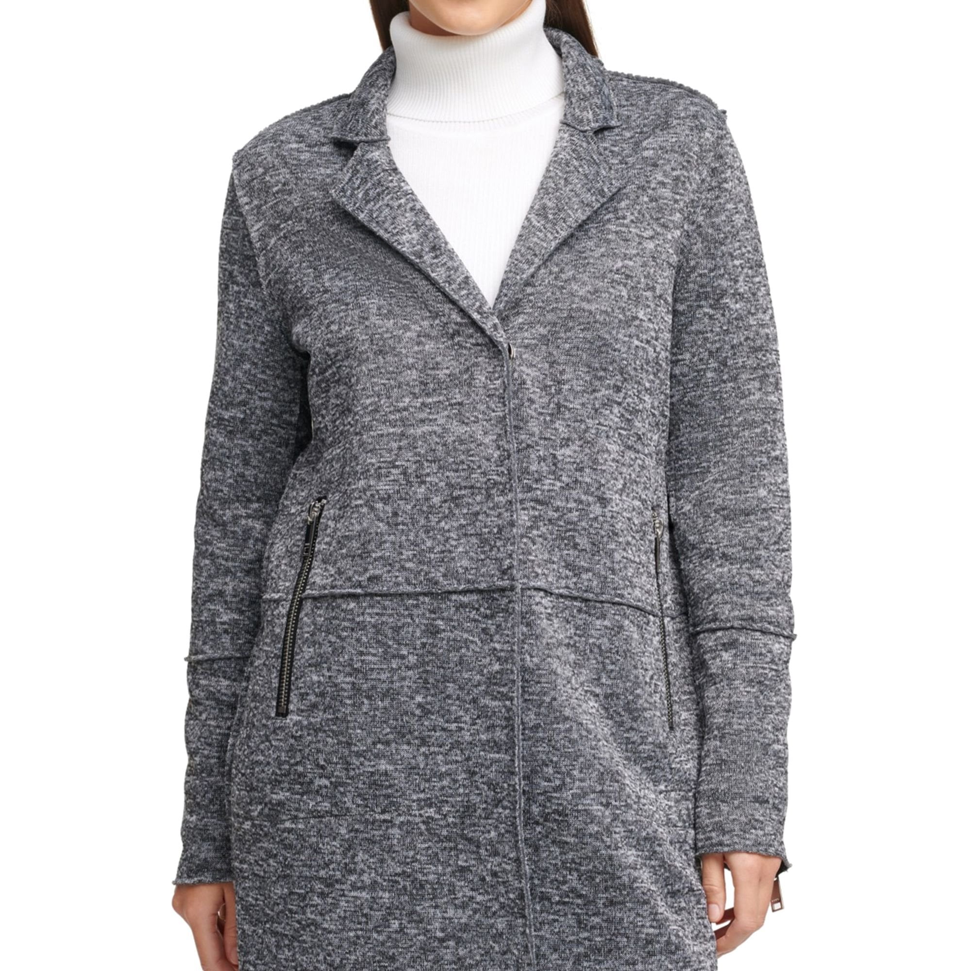 DKNY Womens Oversized Knit Jacket, Grey, Medium - Walmart.com