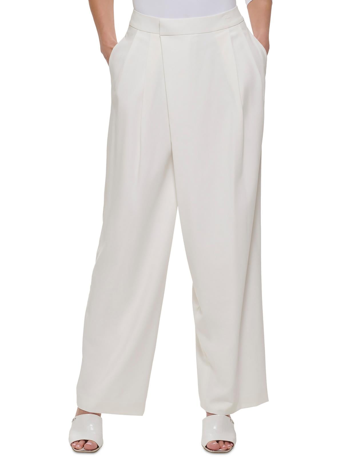 DKNY Womens Pleated High Rise Dress Pants - Walmart.com