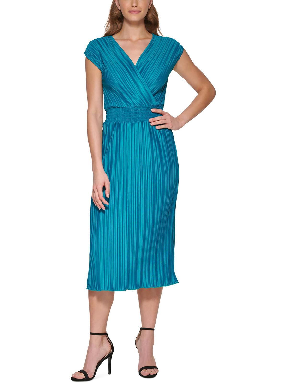 DKNY Womens Shutter Pleat Calf Midi Dress - Walmart.com