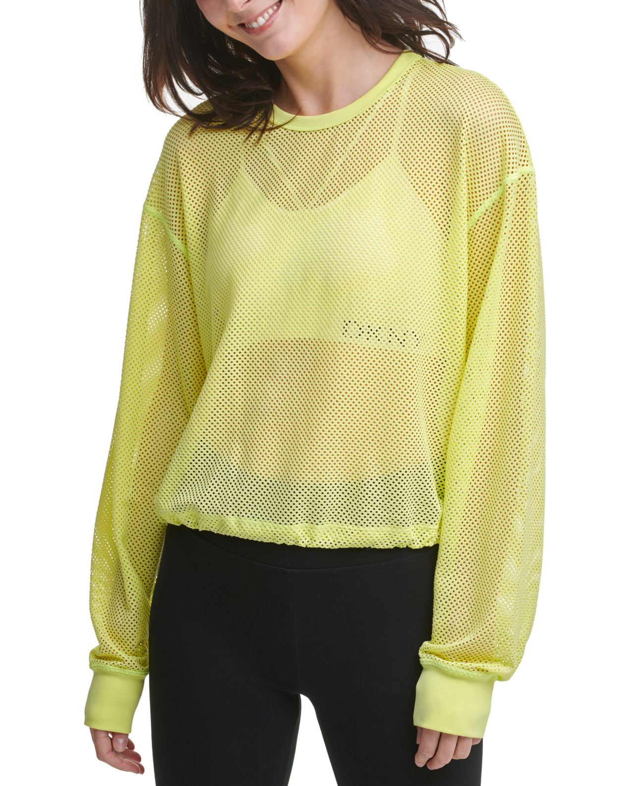 DKNY Womens Sport Long-Sleeve Mesh Top - Walmart.com