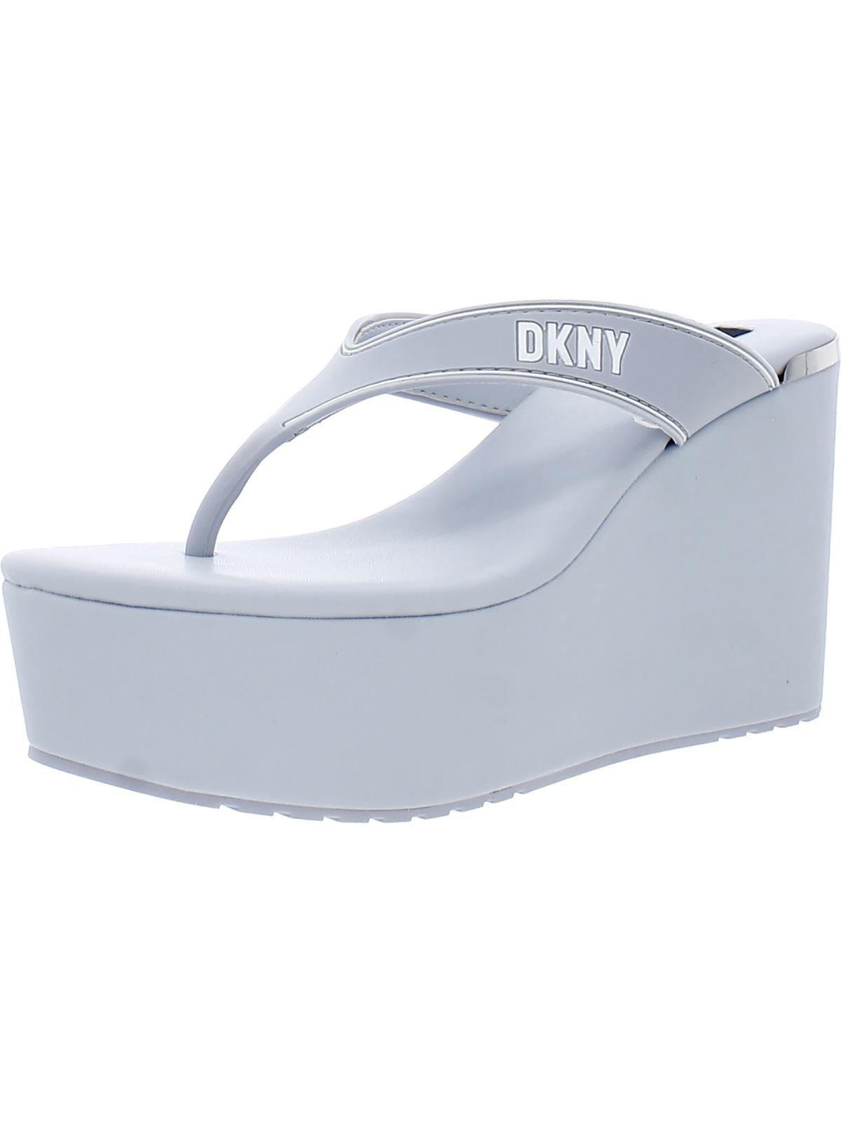 DKNY Womens TRINA Logo Open Toe Wedge Sandals - Walmart.com