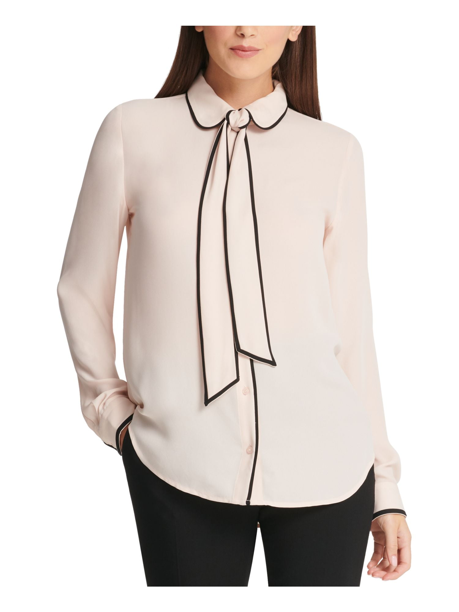 DKNY Womens White Long Sleeve Evening Blouse Petites PS - Walmart.com