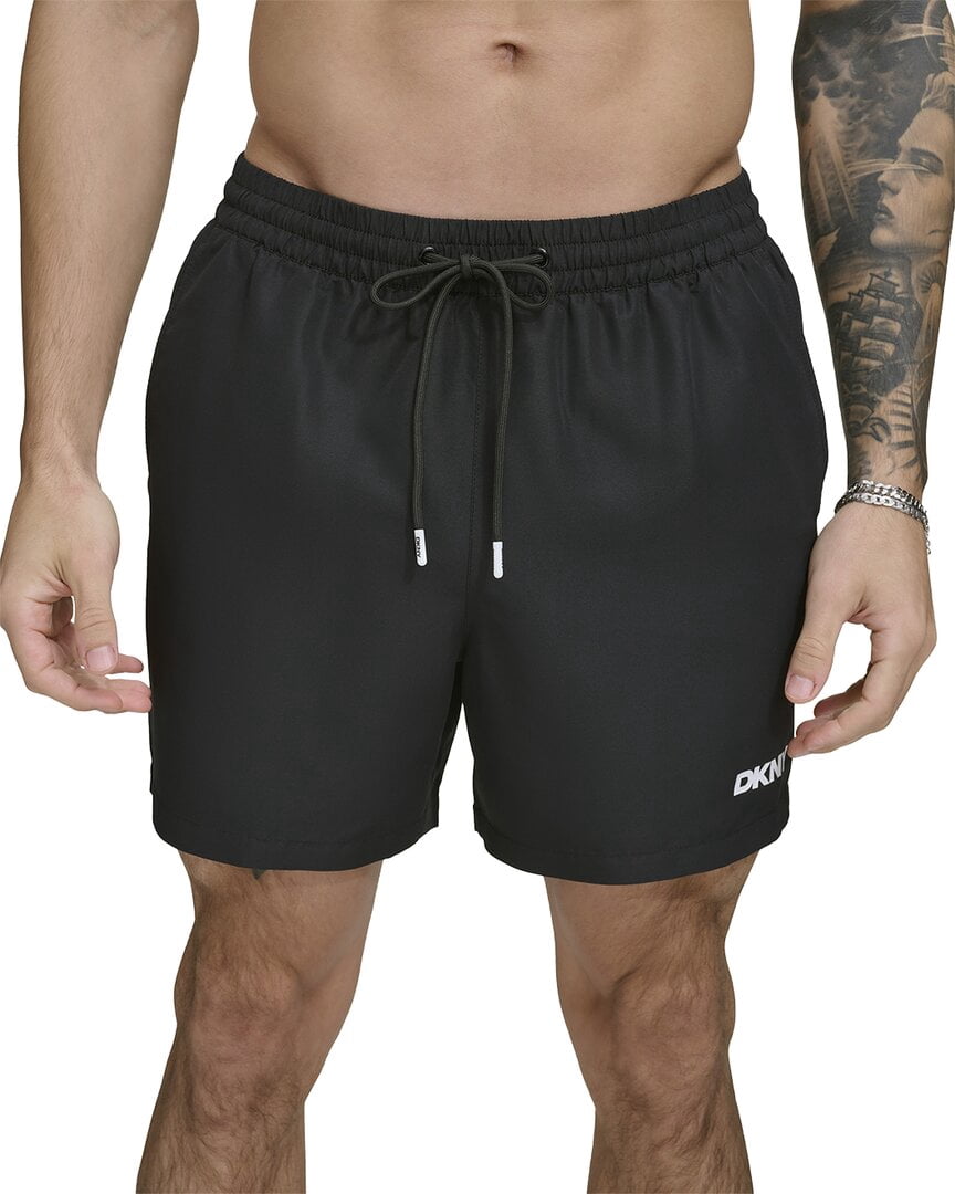 DKNY mens Modern Euro Swim Trunk, m, Black - Walmart.com