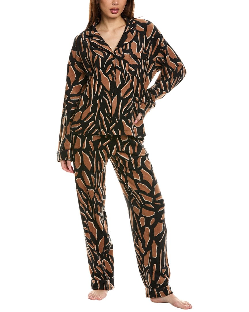 DKNY womens 2pc Fleece Pajama Pant Set, s, Brown - Walmart.com