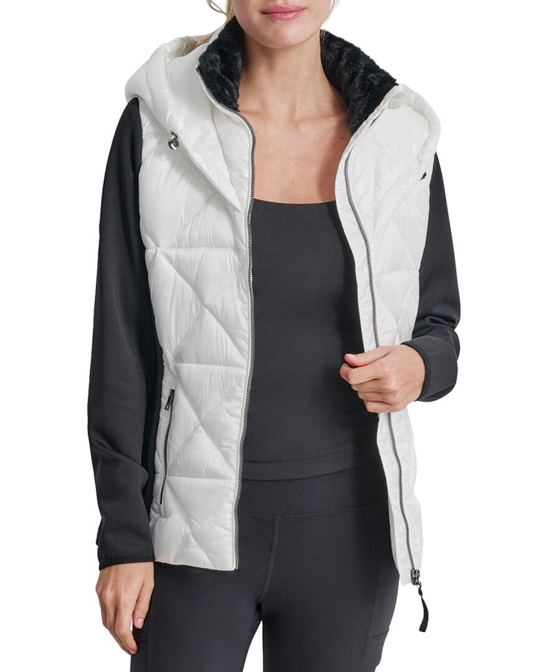 DKNY womens Mixed Full Zip Diamond Quilted Jacket, l - Walmart.com